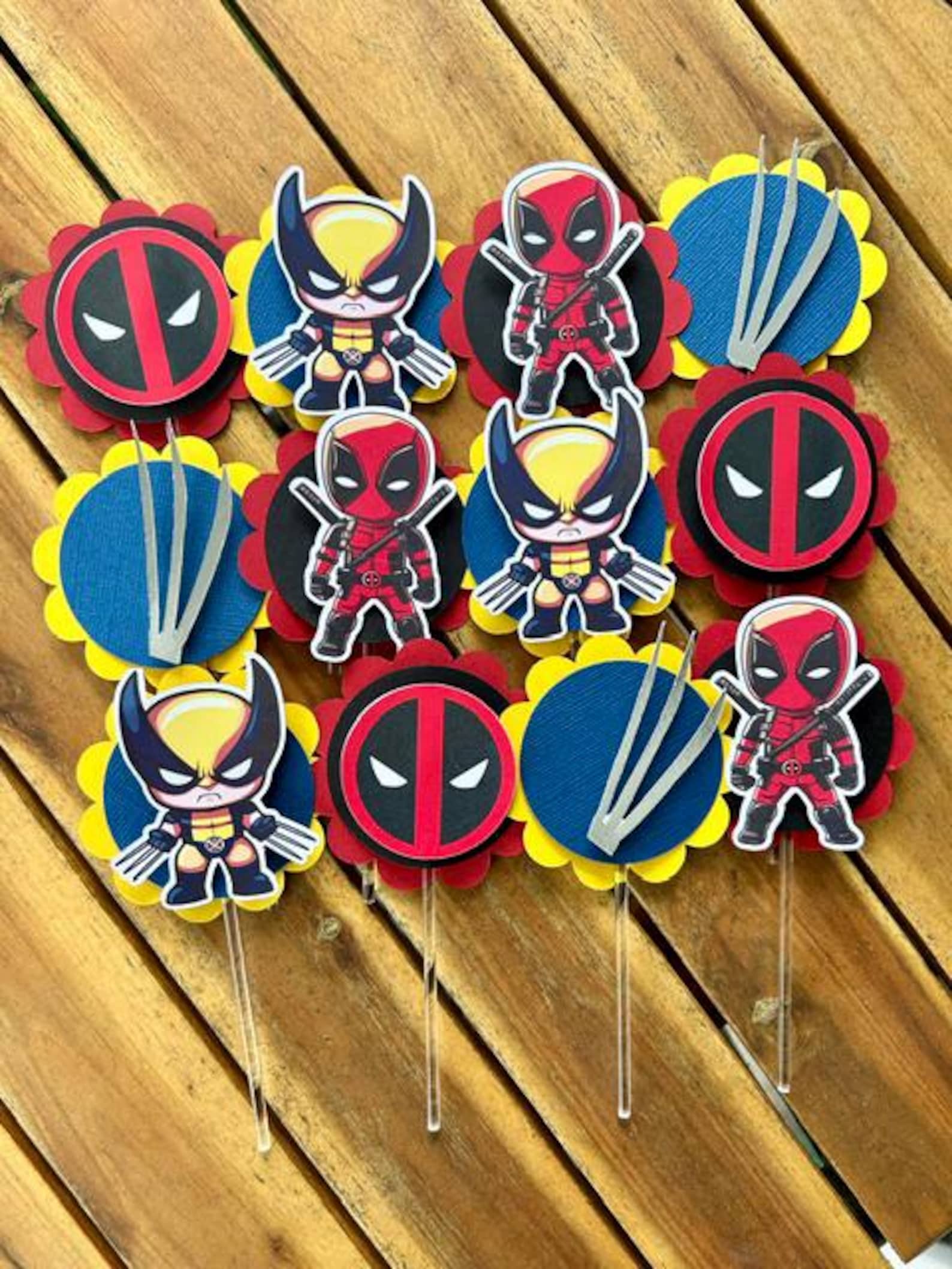 Deadpool Wolverine Cupcake Toppers, Deadpool Cupcake Toppers, Deadpool ...