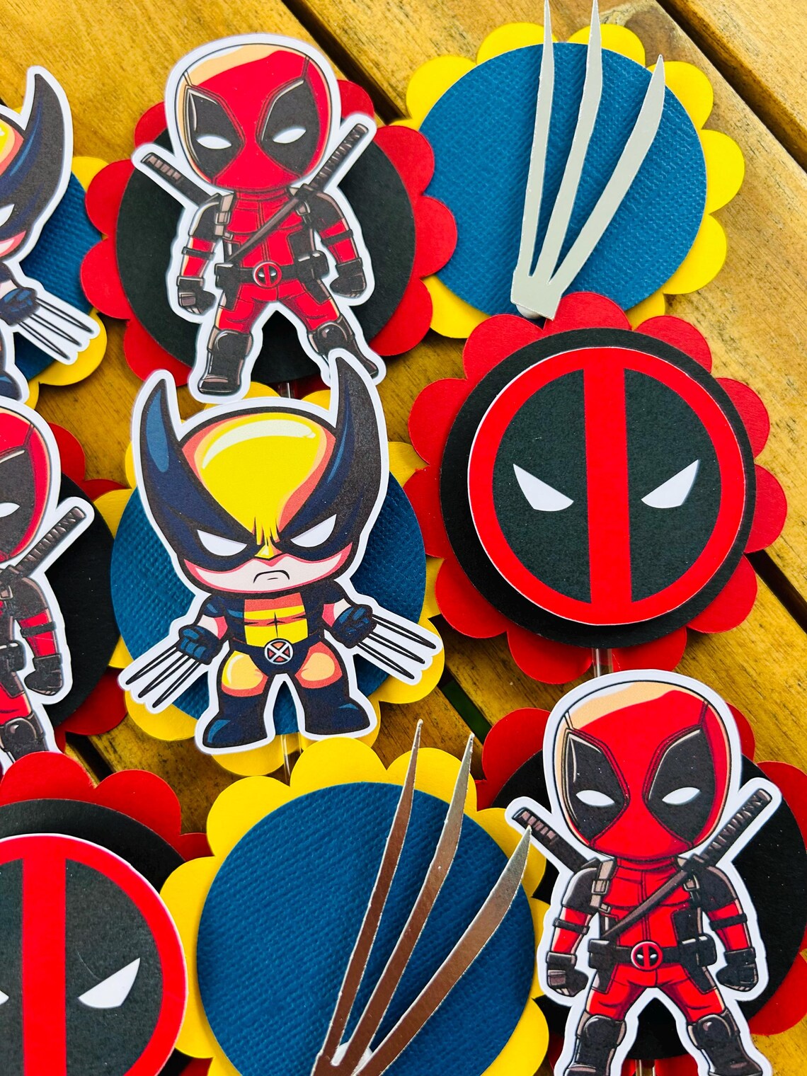 Deadpool Wolverine Cupcake Toppers, Deadpool Cupcake Toppers, Deadpool ...