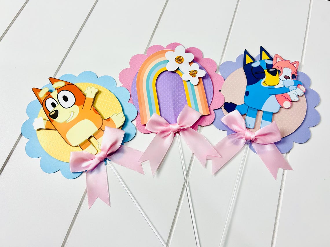 Bluey Centerpiece Sticks, Bluey Decor , Bluey Table Sticks, Bluey Party ...