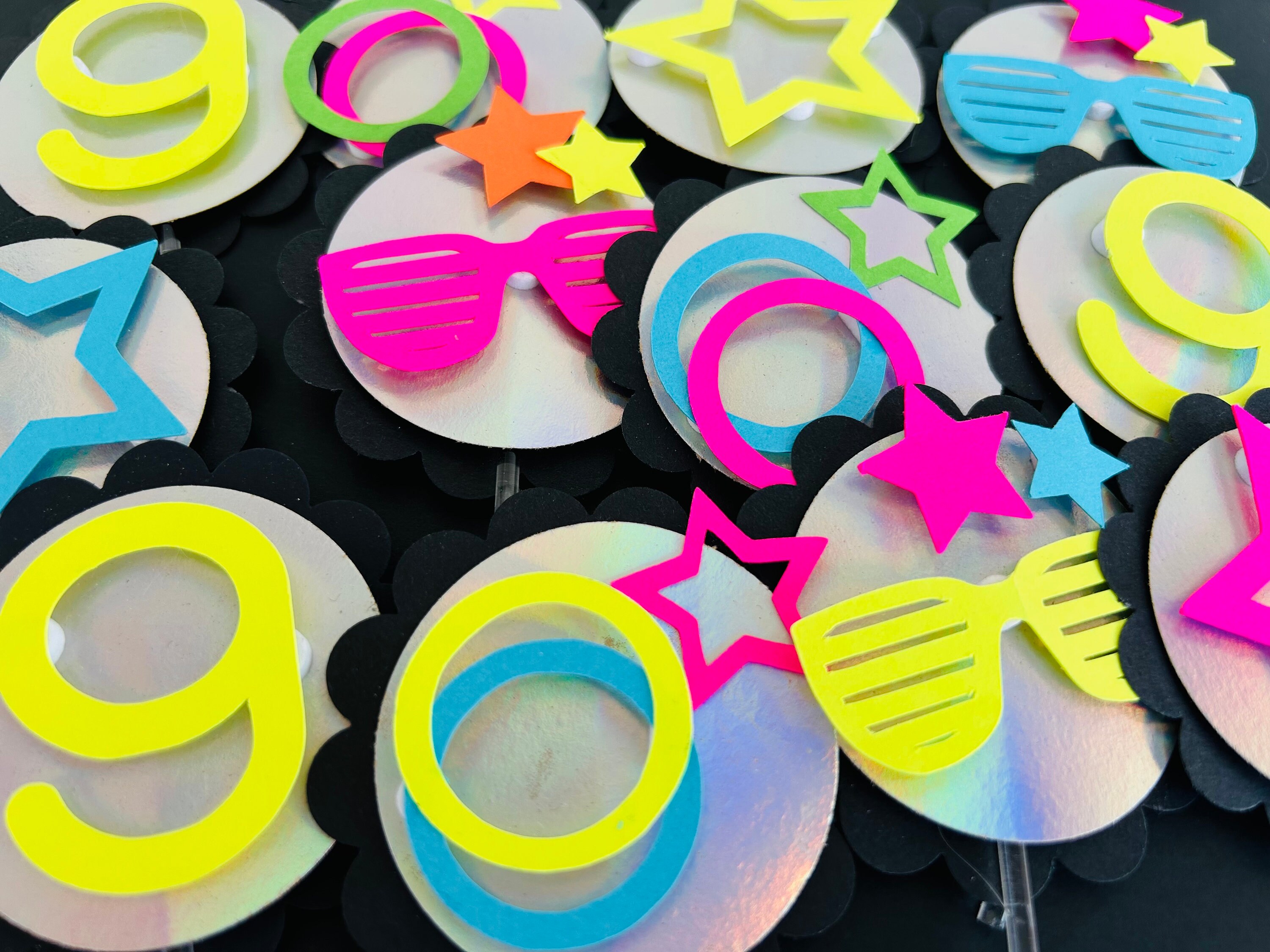 Glow in the Dark Toppers, Glow in the Dark Cupcake Toppers, UV Light ...