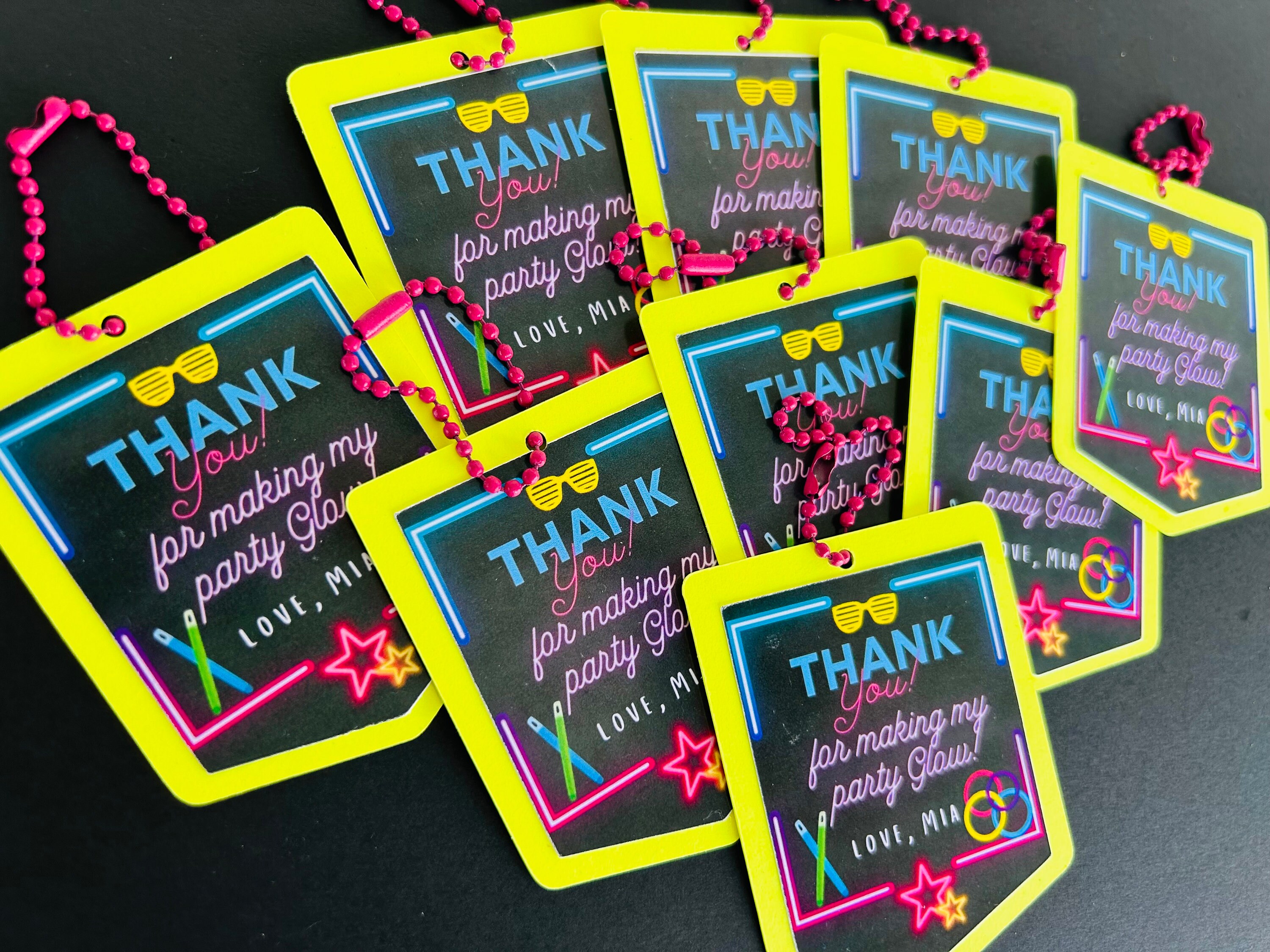 Neon Tags , Neon Favor Tags, Glow in the Dark, Glow in the Dark Tags ...