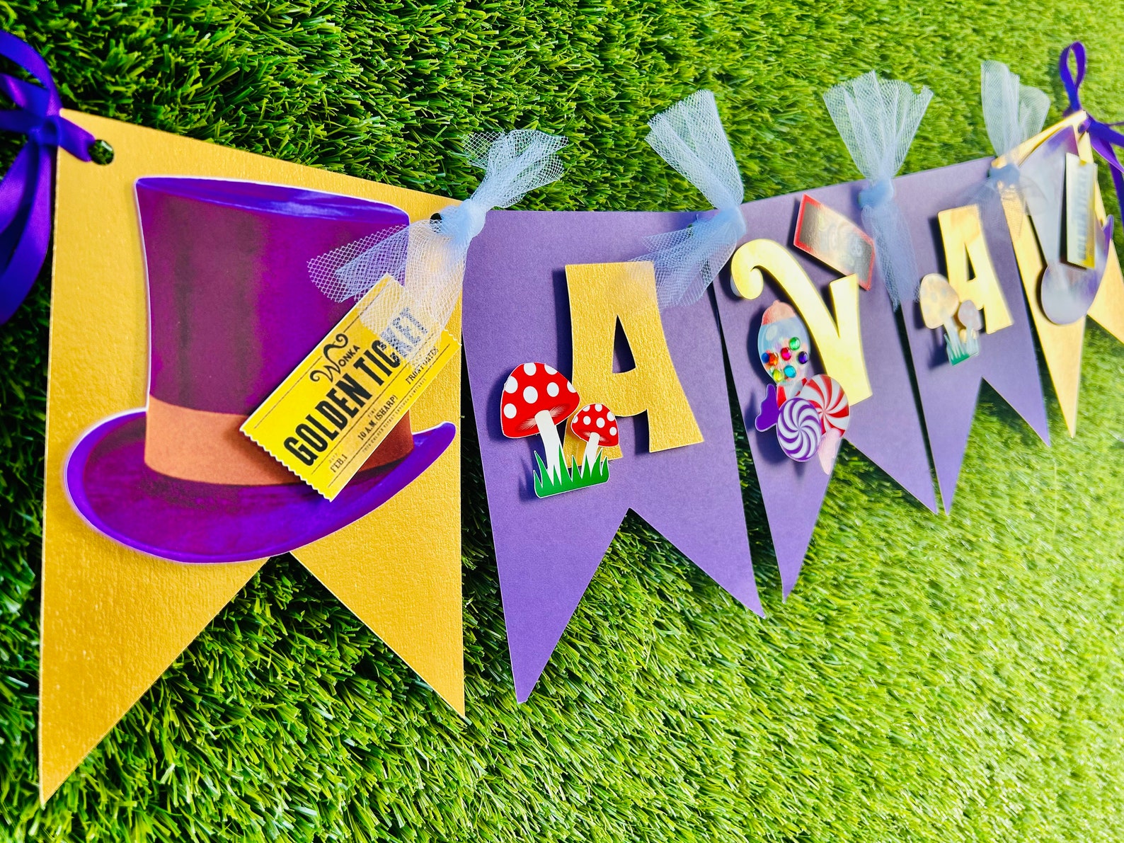 Willy Wonka Name Banner, Willy Wonka Banner, Willy Wonka Party Decor - Etsy