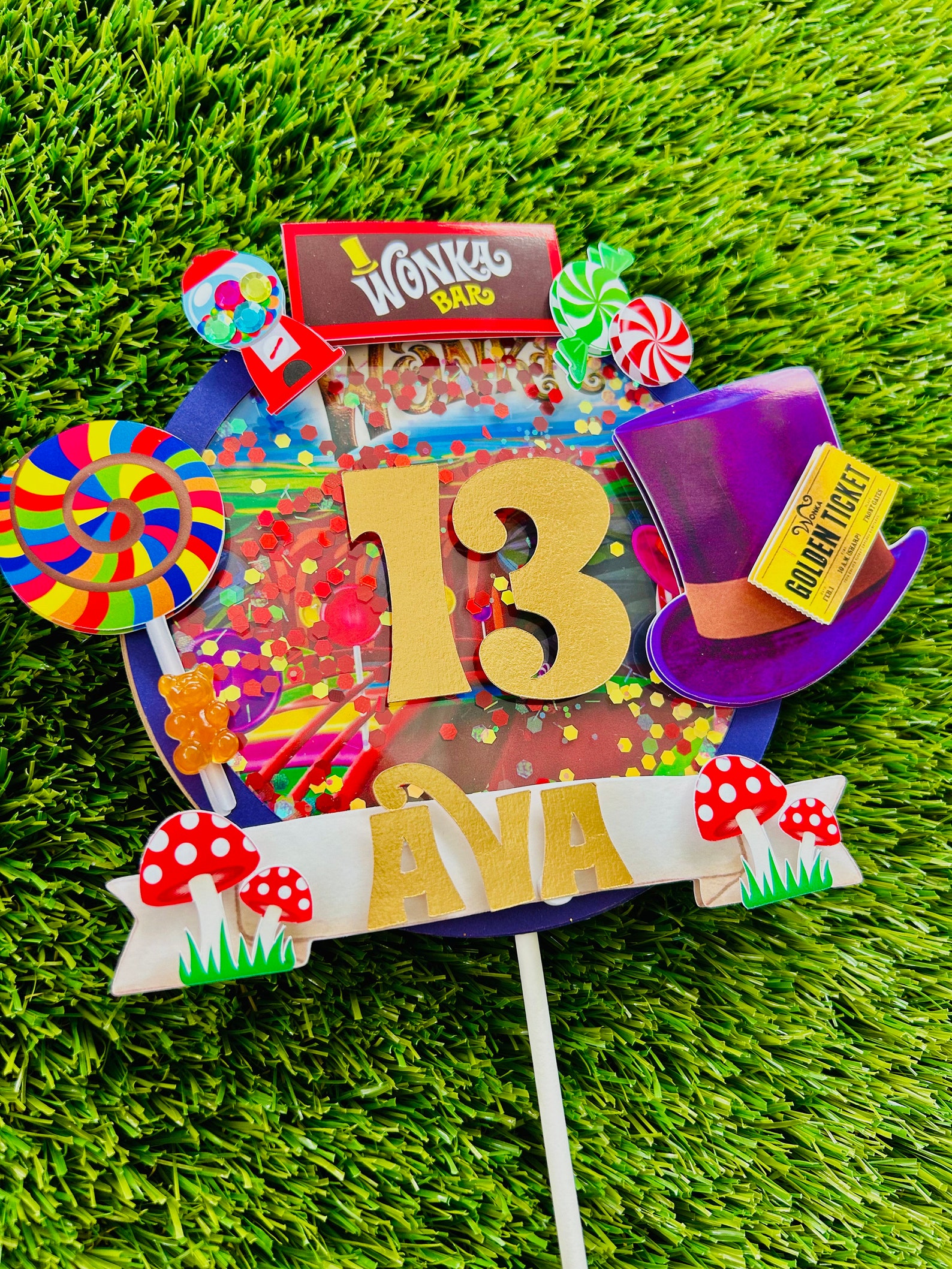 Willy Wonka Cake Topper, Willy Wonka Cake Decor, Willy Wonka Party ...