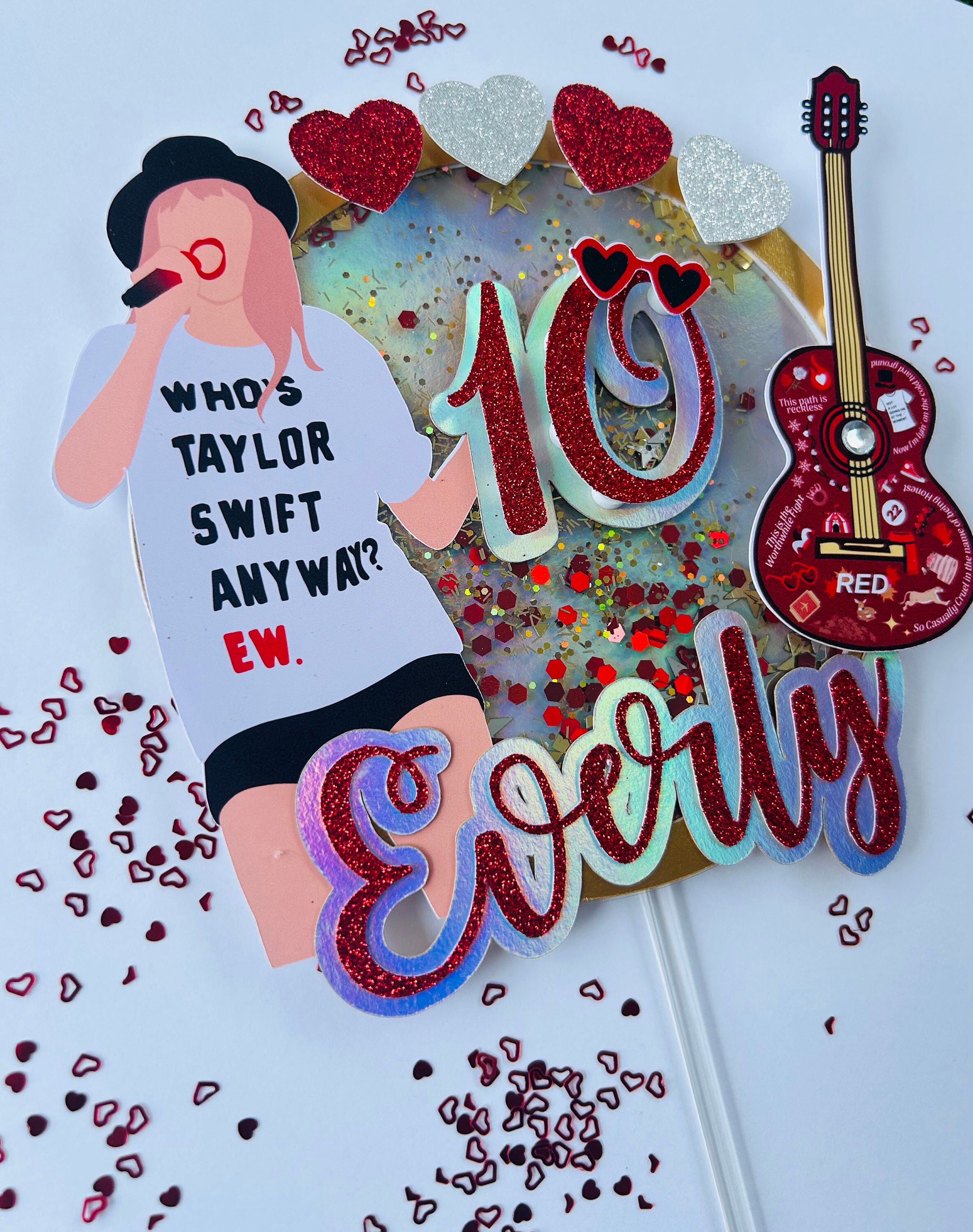 Taylor Swift Cake Topper, Personalized Red Cake Topper, in My Birthday ...