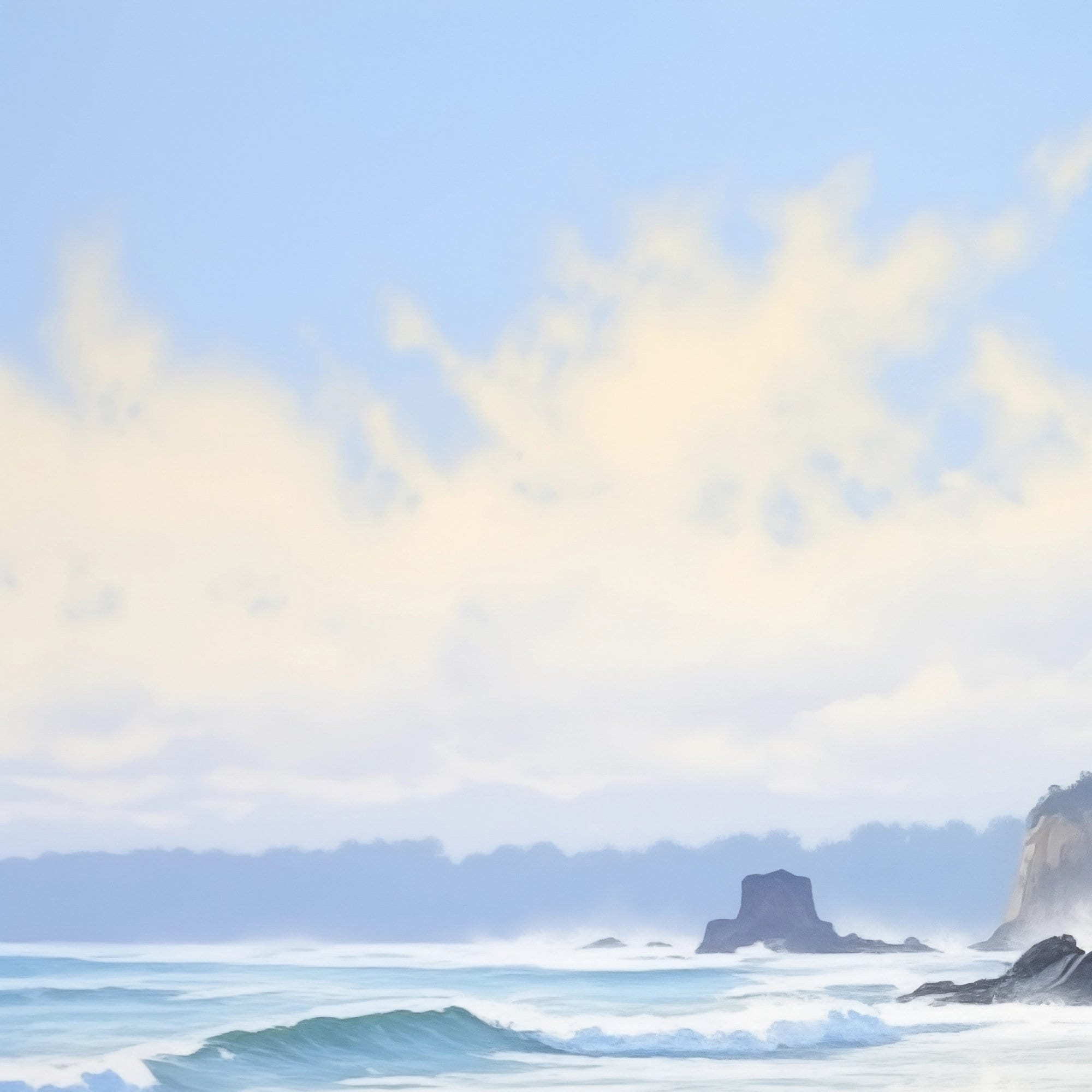 PNW Coastal Scene PRINTABLE Painting Home Decor Digital Downloadable - Etsy