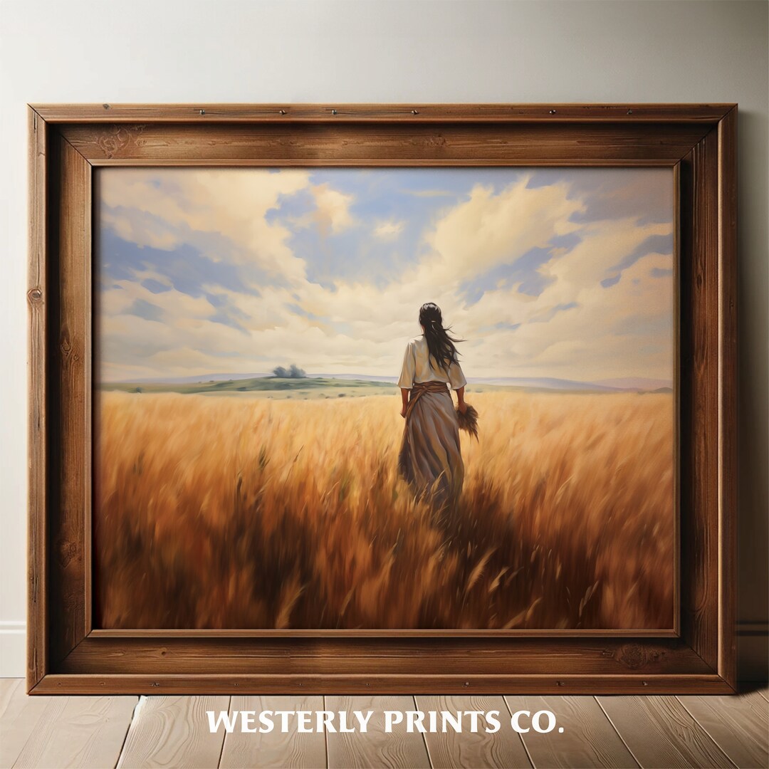 Woman on the Prairie PRINTABLE Painting Home Decor Digital Downloadable ...