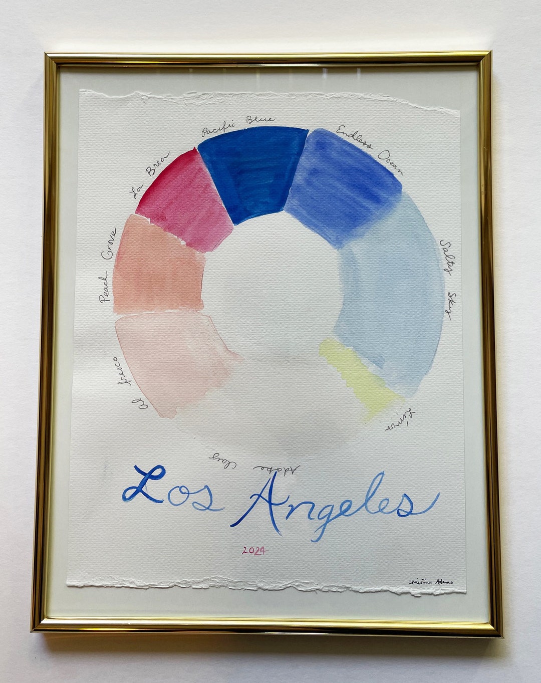 Los Angeles Color Palette Watercolor Painting - Etsy