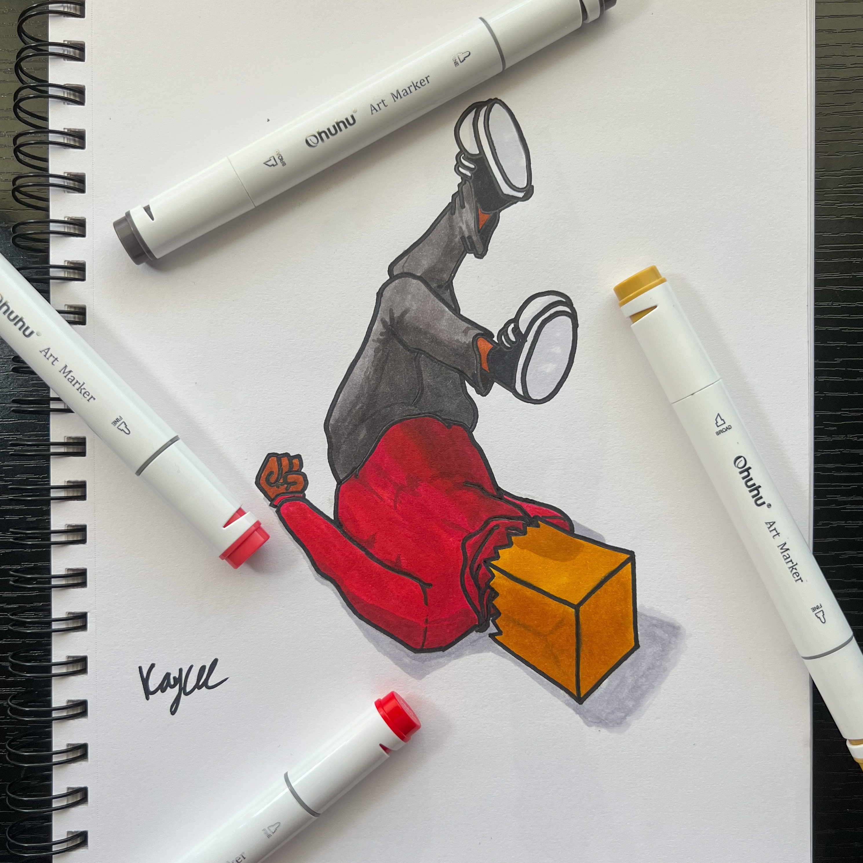 Contemporary Hypebeast Cartoon Marker Drawing, Trendy Original Vintage ...