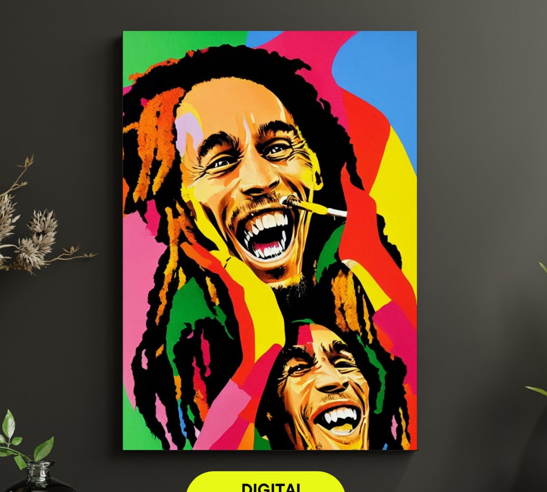 Poster-affiche-bobmarley-musique-liberté-love-amour-reggae-tv-rastafari ...