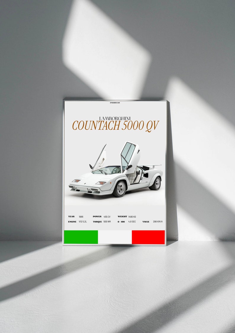 Poster Lamborghini Countach 5000 QV - Etsy
