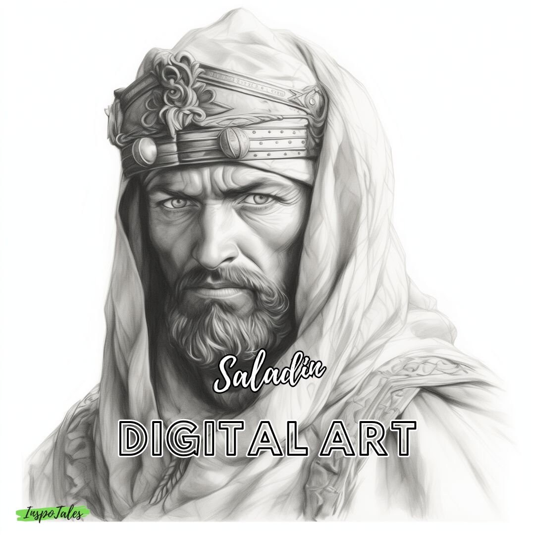 Saladin: Printable Digital Art, Medieval,history,frame,tshirt,calendar ...