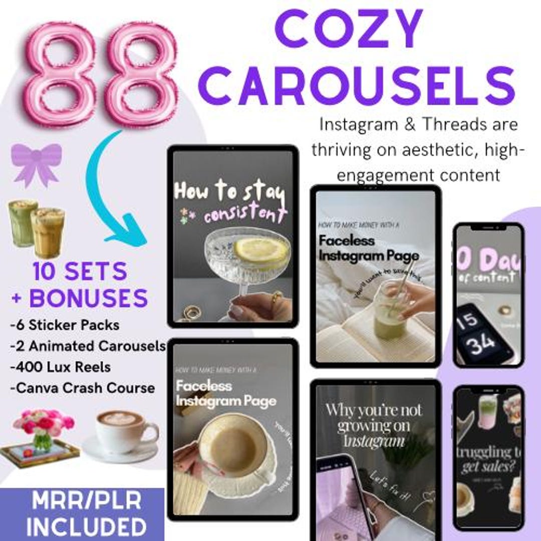 Trendy Aesthetic Cozy Carousels for Instagram & Threads | Done-for-you ...