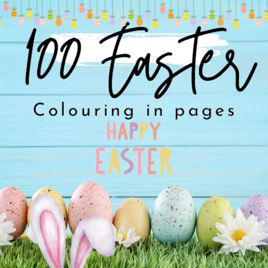 100 Easter Coloring Pages | Editable Canva Template | PLR & MRR ...