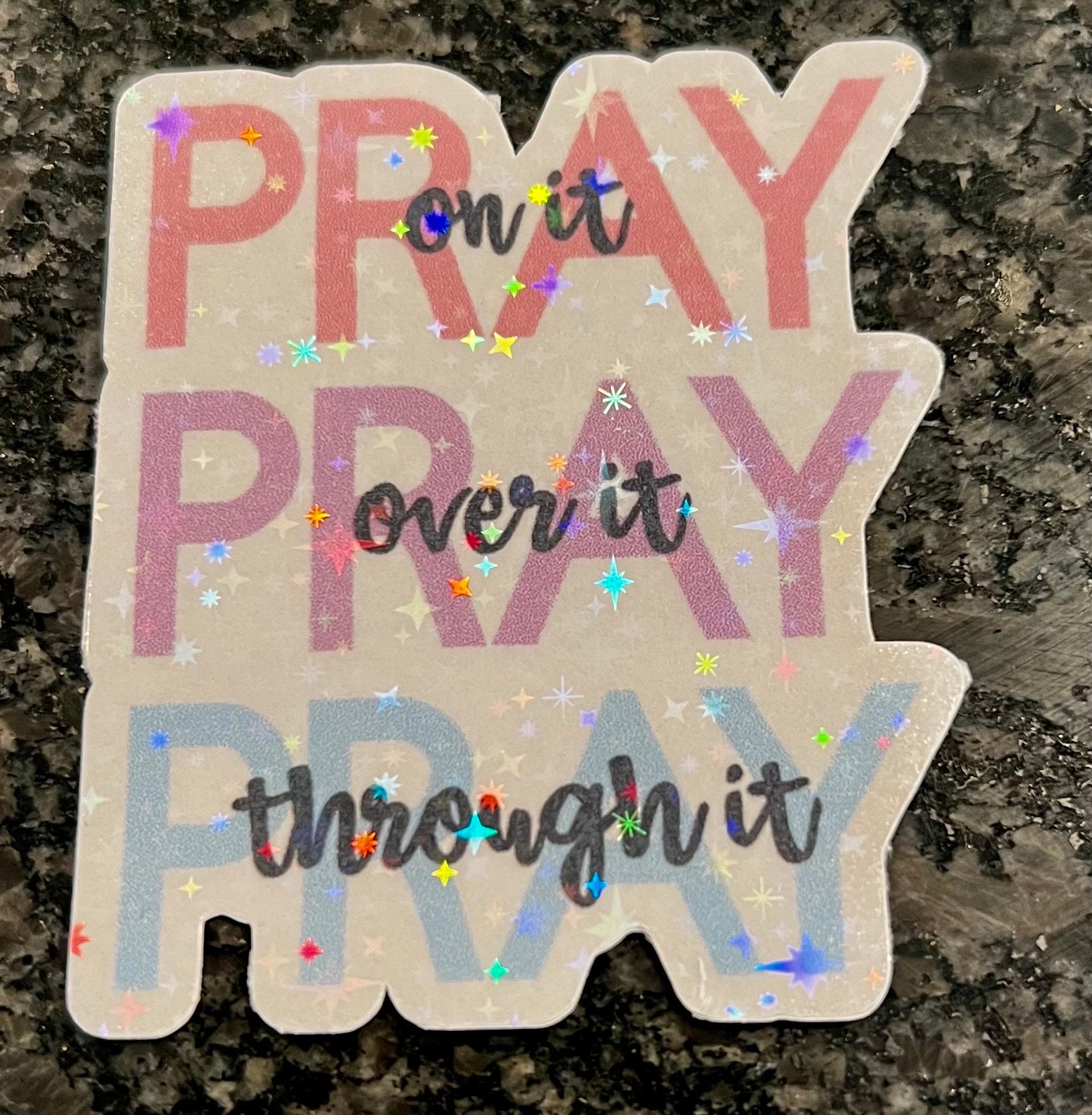 Holographic Pray Sticker, Religious Sticker, LDS Sticker, Pray Sticker ...