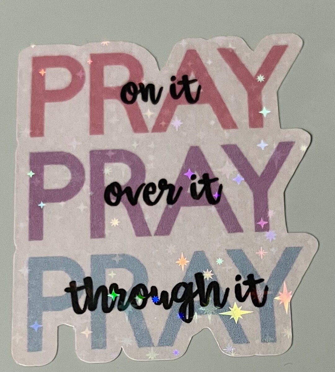 Holographic Pray Sticker, Religious Sticker, LDS Sticker, Pray Sticker ...