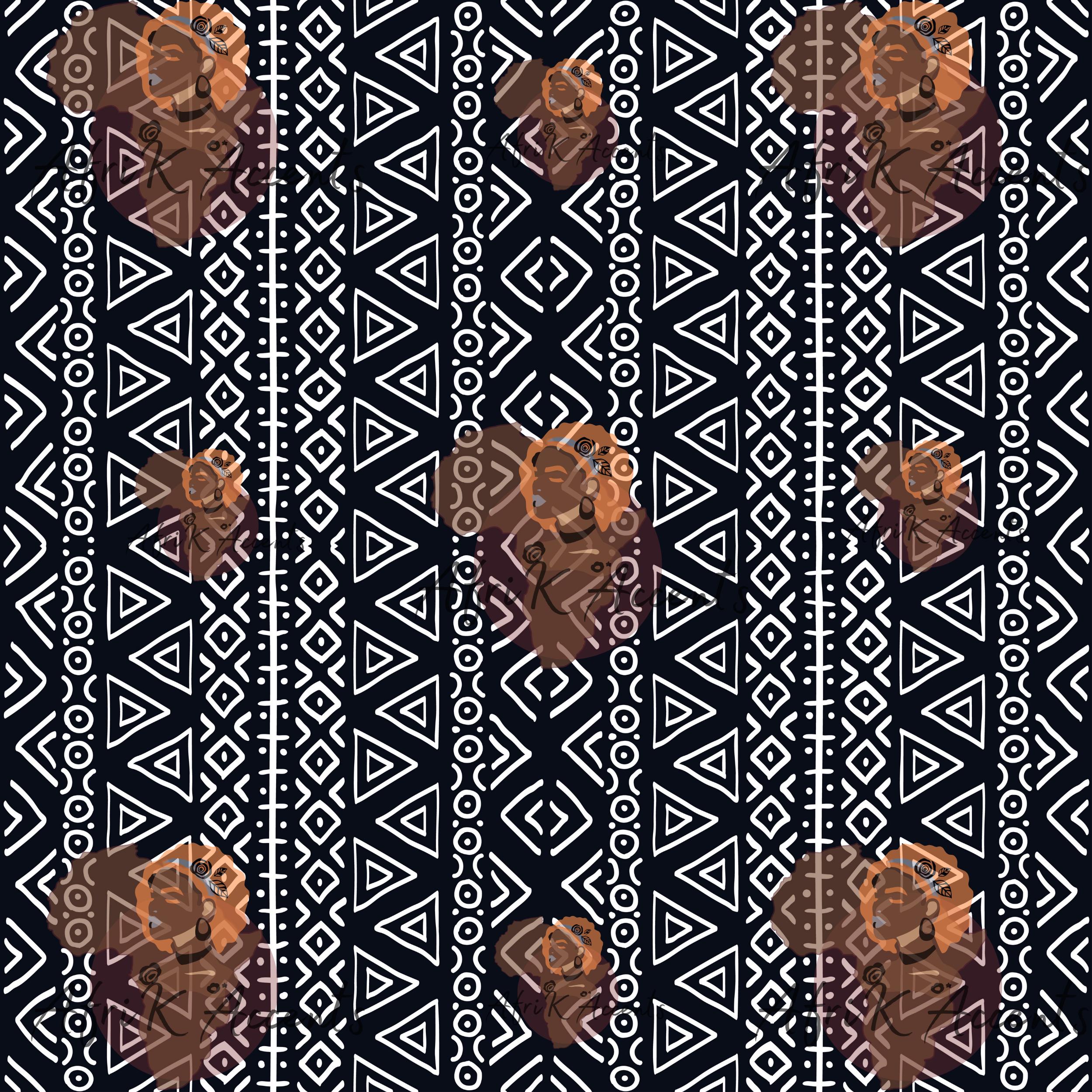 Mali Bogolan - African Print Fabric Seamless Tribal Pattern Digital ...
