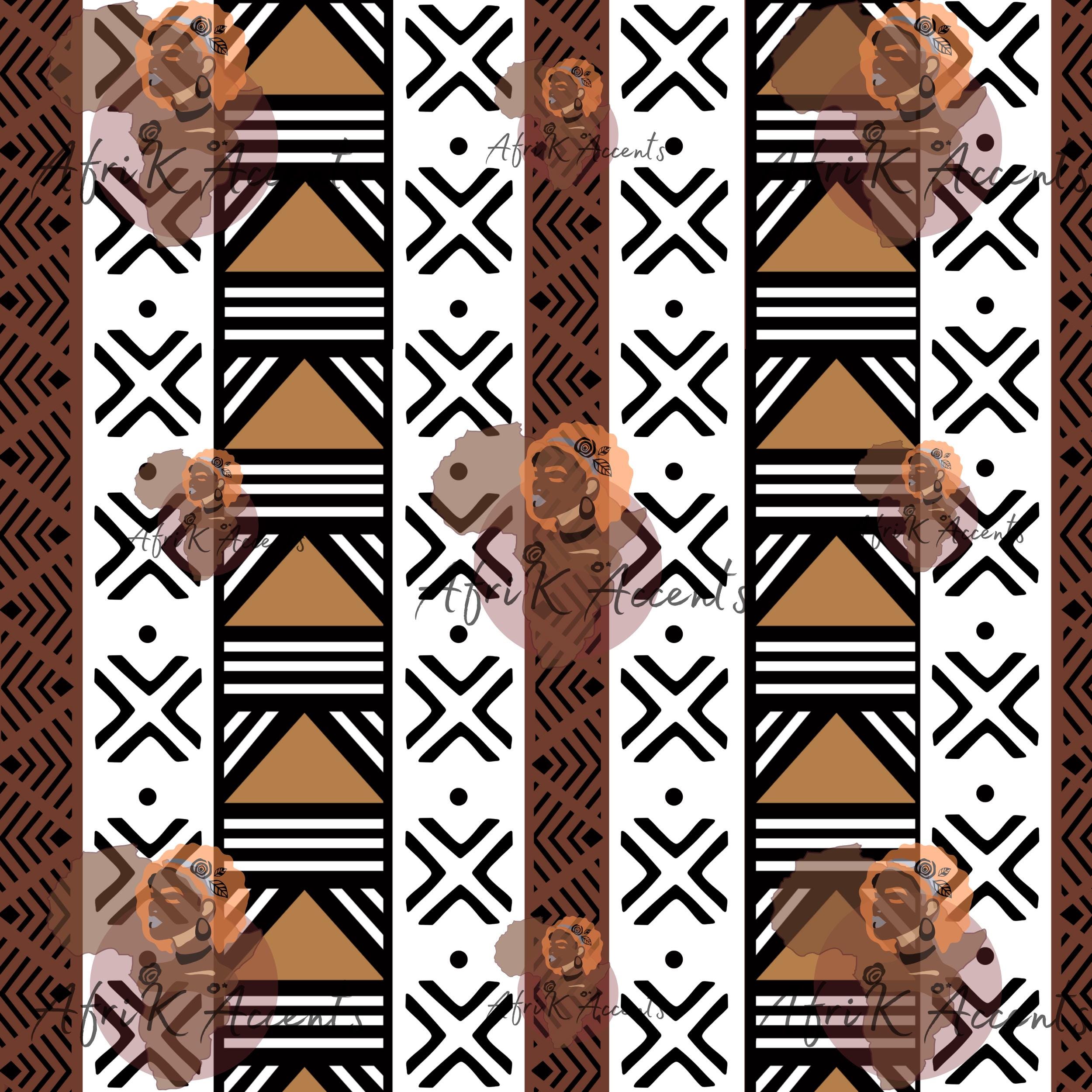 Mali Bogolan - African Print Fabric Seamless Tribal Pattern Digital ...