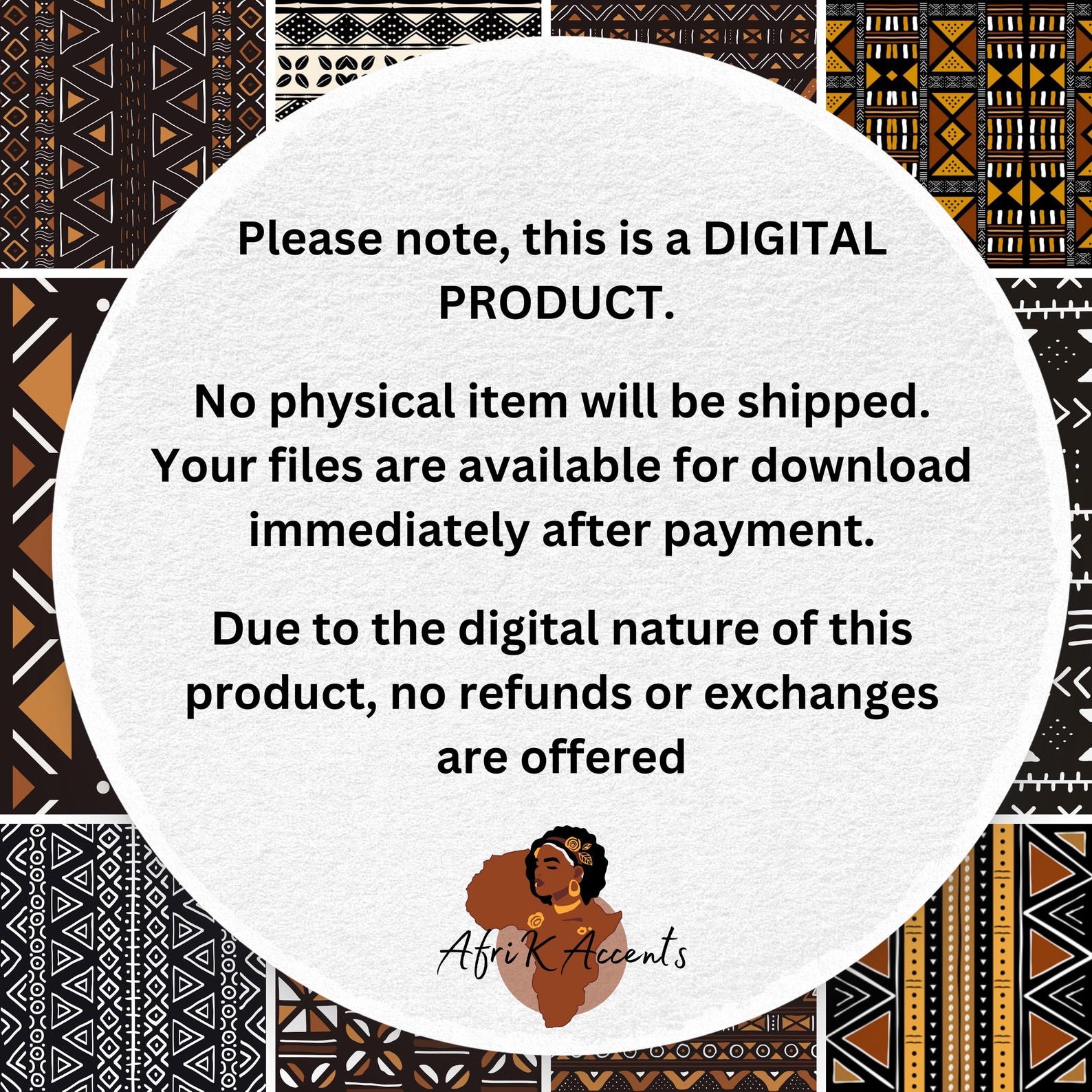 Mali Bogolan - African Print Fabric Seamless Tribal Pattern Digital ...