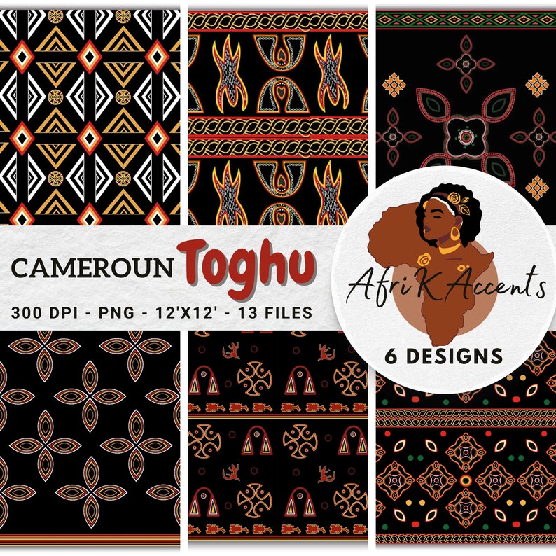 Cameroon Toghu Bamenda - Digital Paper - Etsy