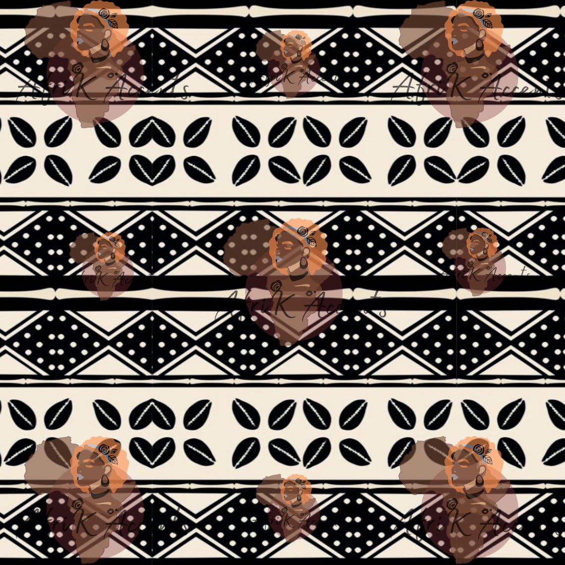 Mali Bogolan - African Print Fabric Seamless Tribal Pattern Digital ...