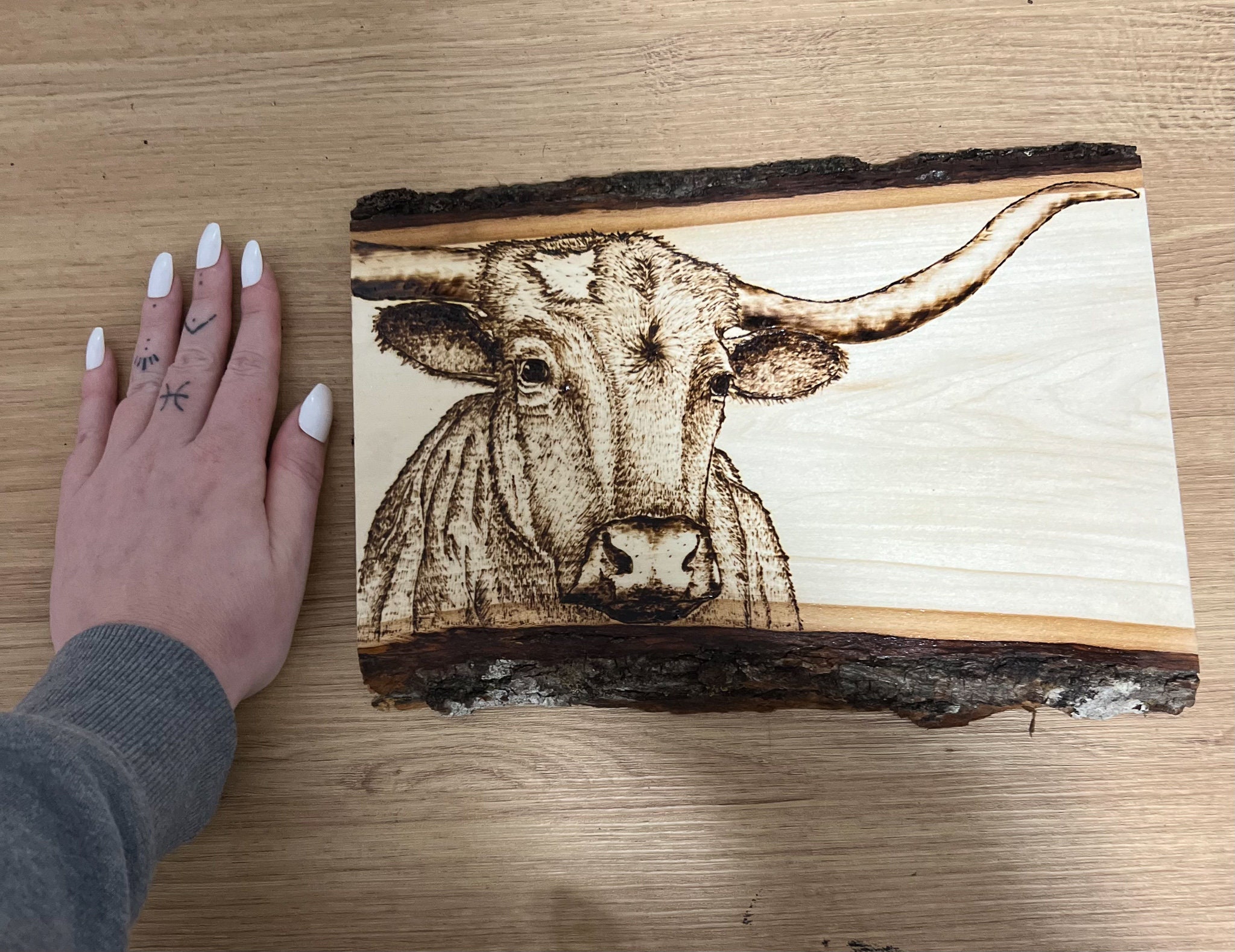 Longhorn Woodburning Wall Art - Etsy