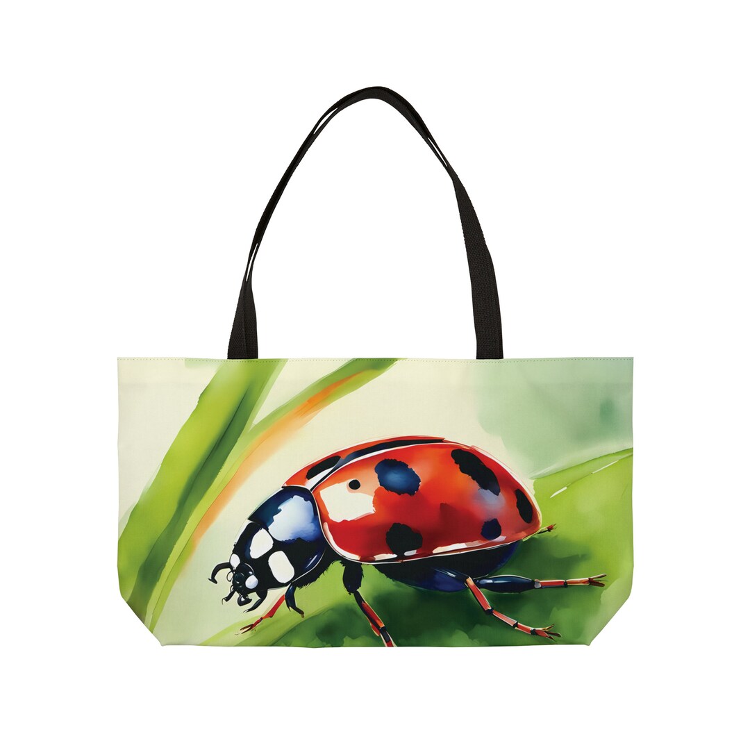 Ladybug Lover's Tote Bag - Bold Insect Art Carryall, Spacious 24x13 ...
