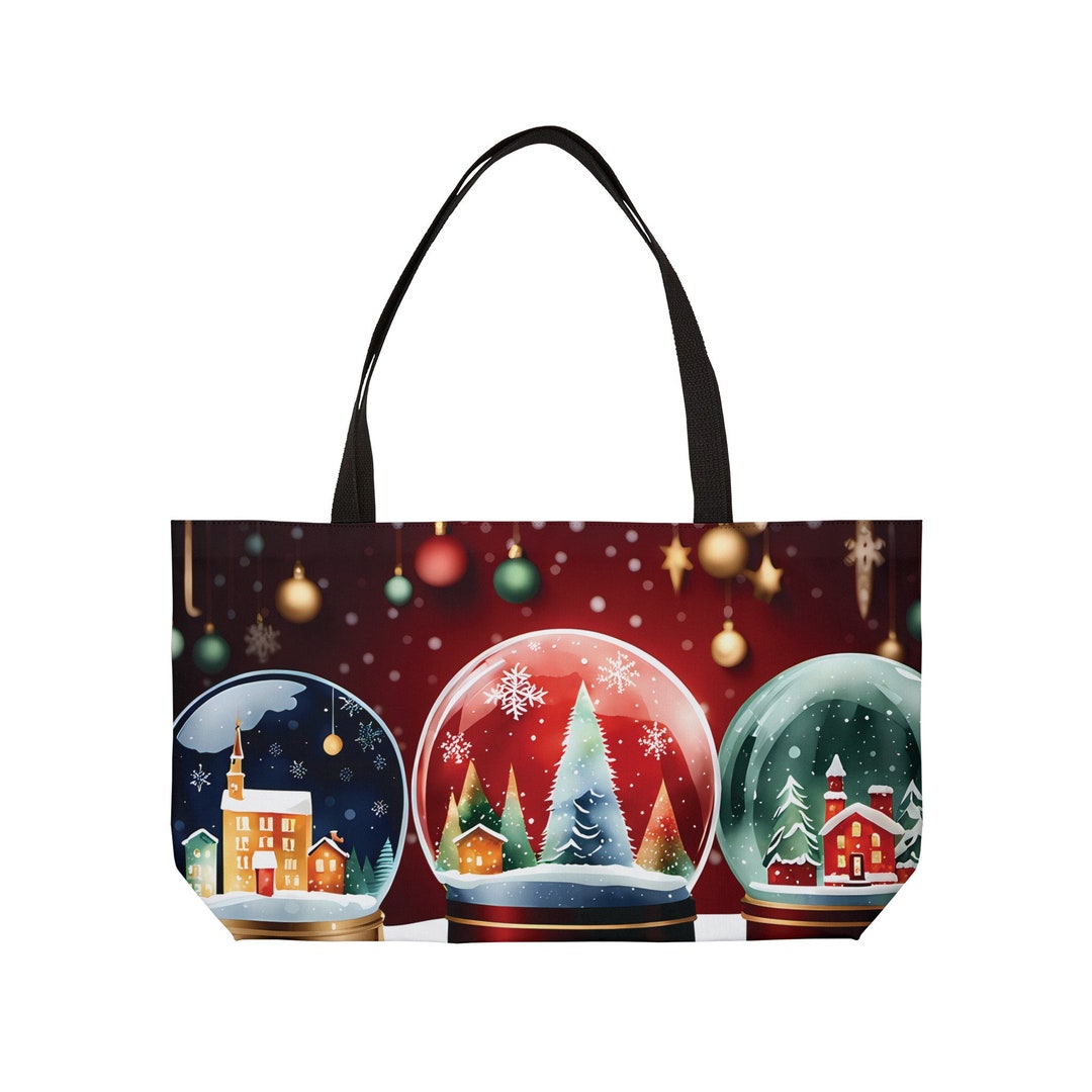 Snow Globe Scenes Tote Bag Winter Wonders Weekender, 24x13, Enchanted ...