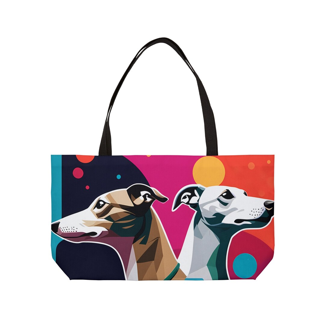 Whippet Wonders Tote Bag Dog Lover Gift, Colorful Whippet Design, 24x13 ...