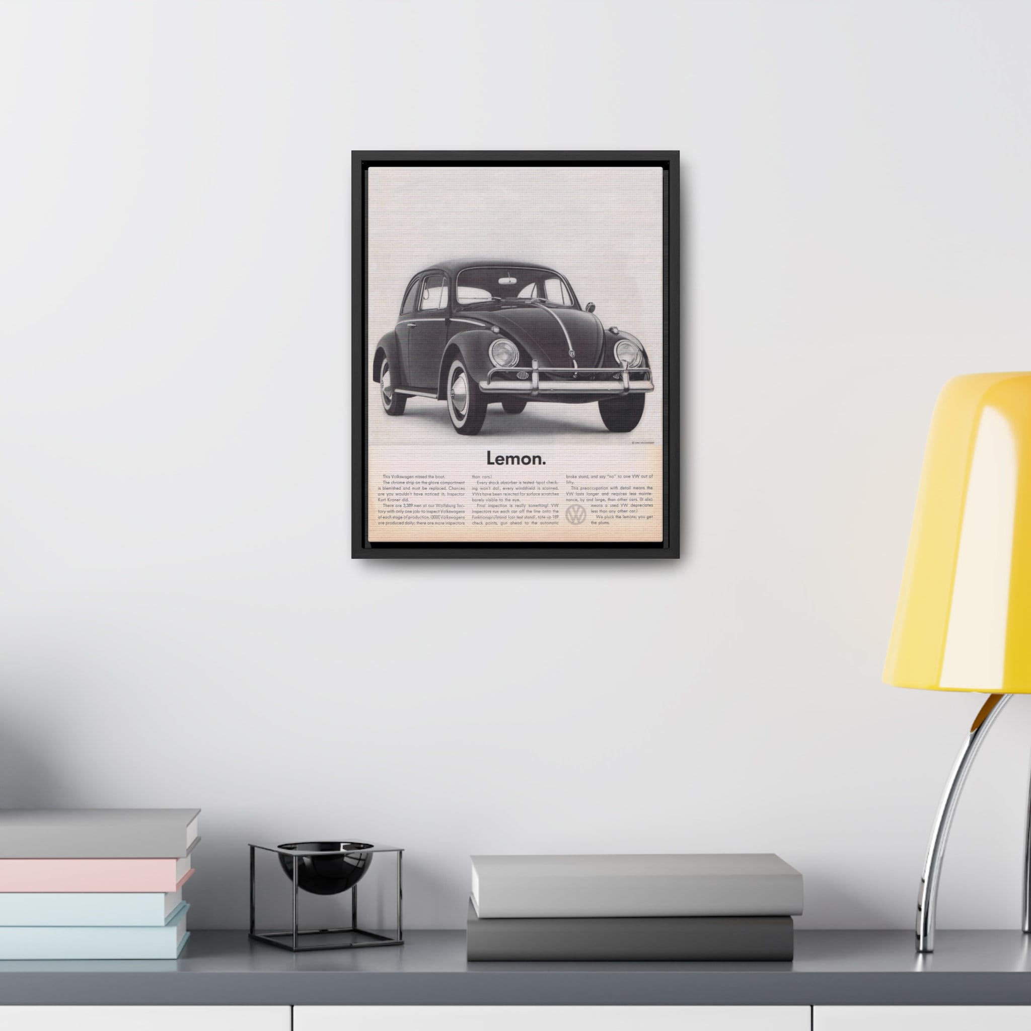 1960 VW Beetle Ad Named Lemon Gallery Canvas Wraps, Vertical Frame - Etsy