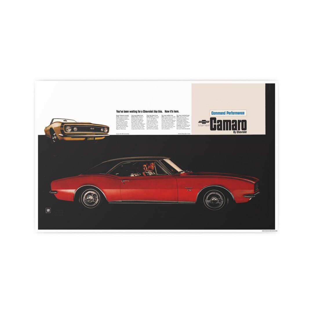 1967 Camaro RS and Convertible SS Photo Art Paper Posters in Sizes ...