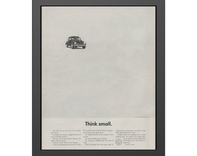 VW Think Small Advertisement Restored and Remastered - Etsy