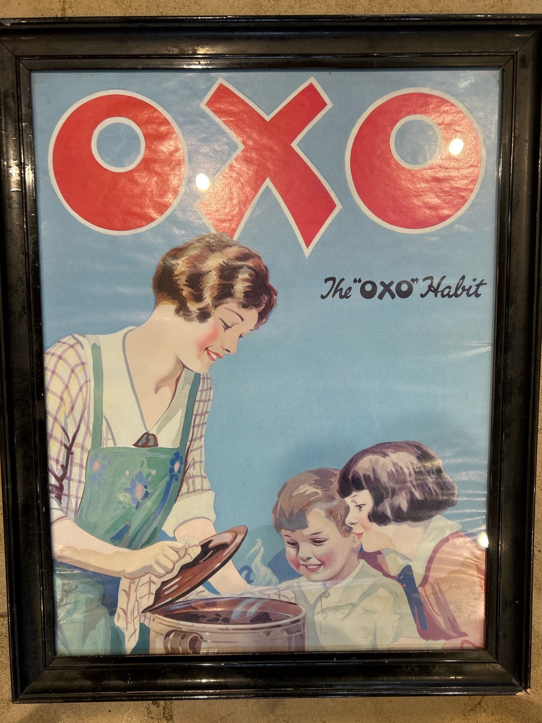 Original 80s Framed OXO Poster - Etsy