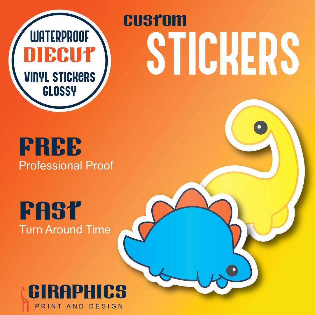 Custom Vinyl Waterproof Die Cut Stickers: Bulk Glossy Stickers - Etsy