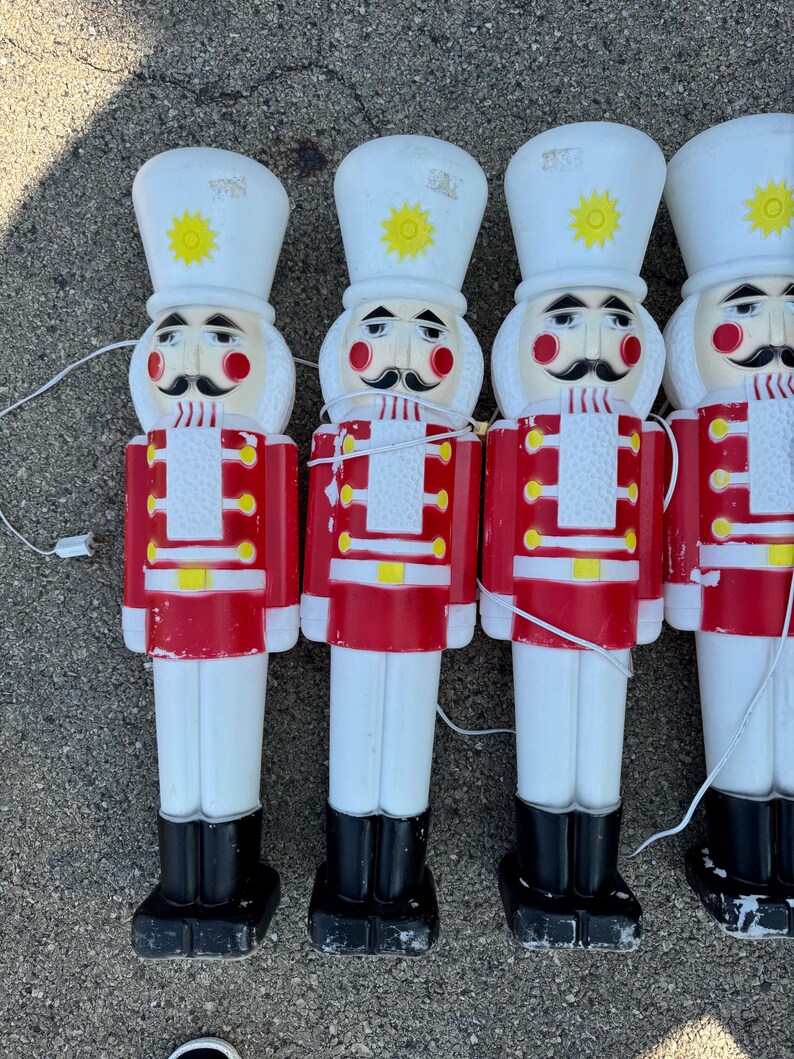 6 Christmas Red Nutcrackers Union Products Blow Molds - Etsy