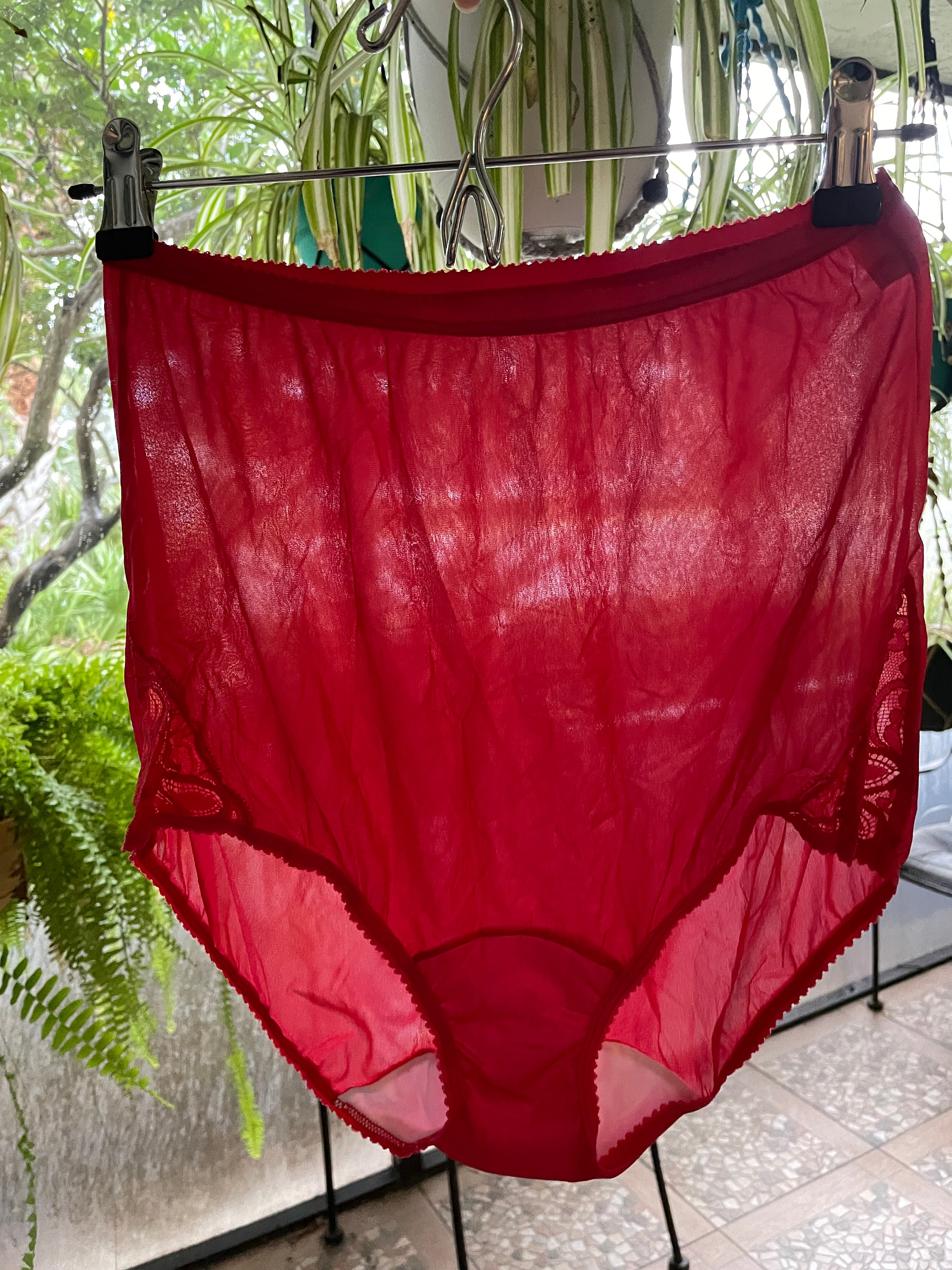 Vintage Shadowline 100% Nylon Sheer Granny Panties Cherry Red Size 6 - Etsy