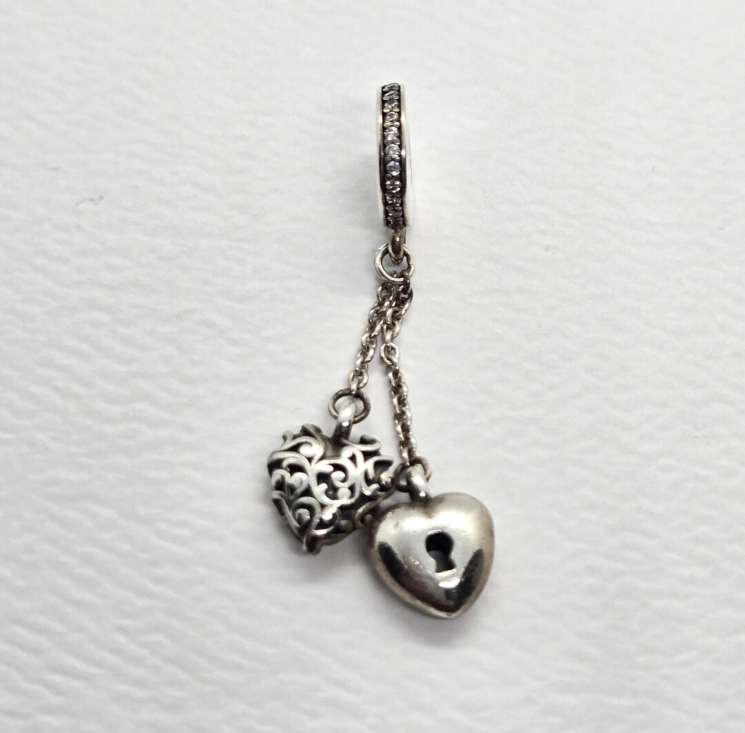 Pandora Sterling Silver Locket & Heart Dangle Charm - Etsy