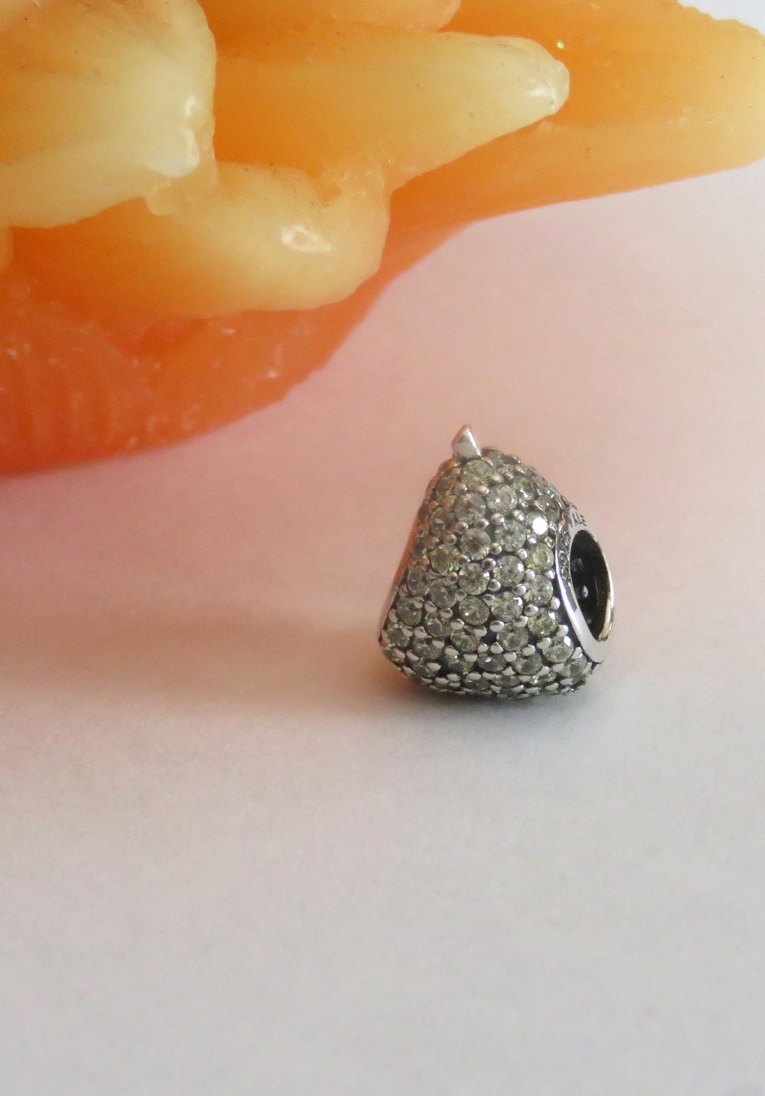 Pandora Sterling Silver Green Pave Pear Charm - Etsy