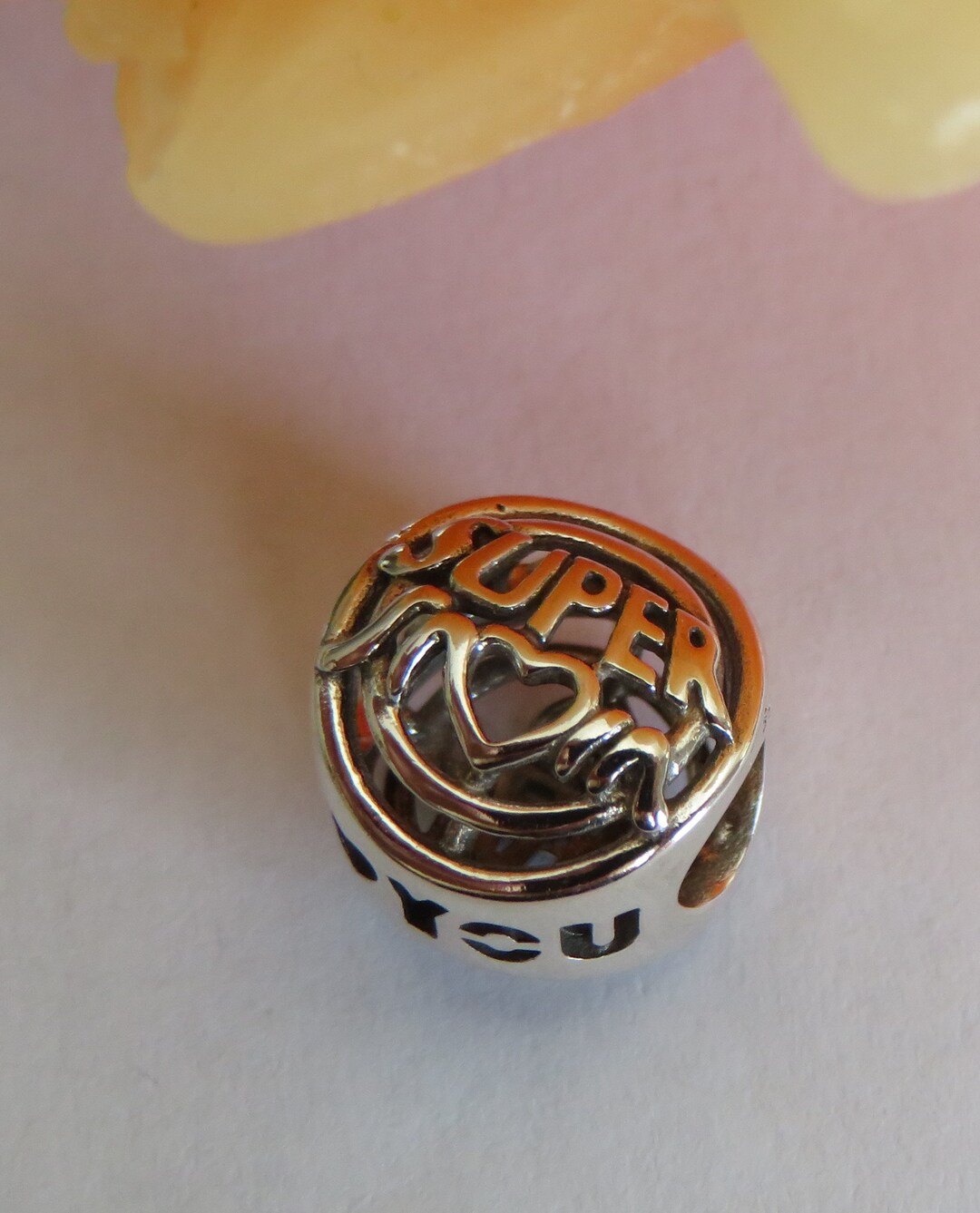Pandora Sterling Silver Mom Hero Openwork Charm - Etsy