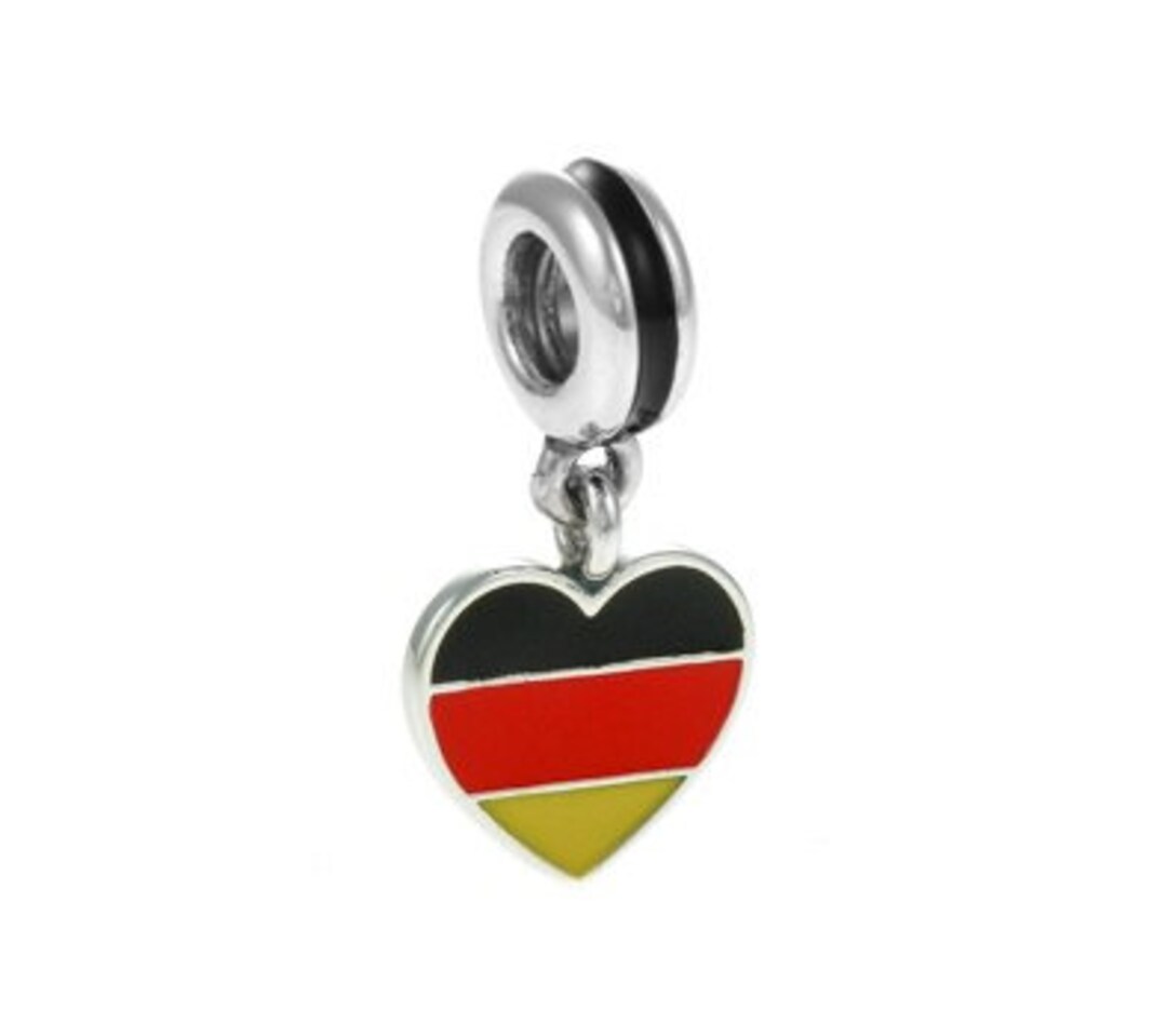 Pandora Sterling Silver Germany Heart Flag Dangle Charm - Etsy