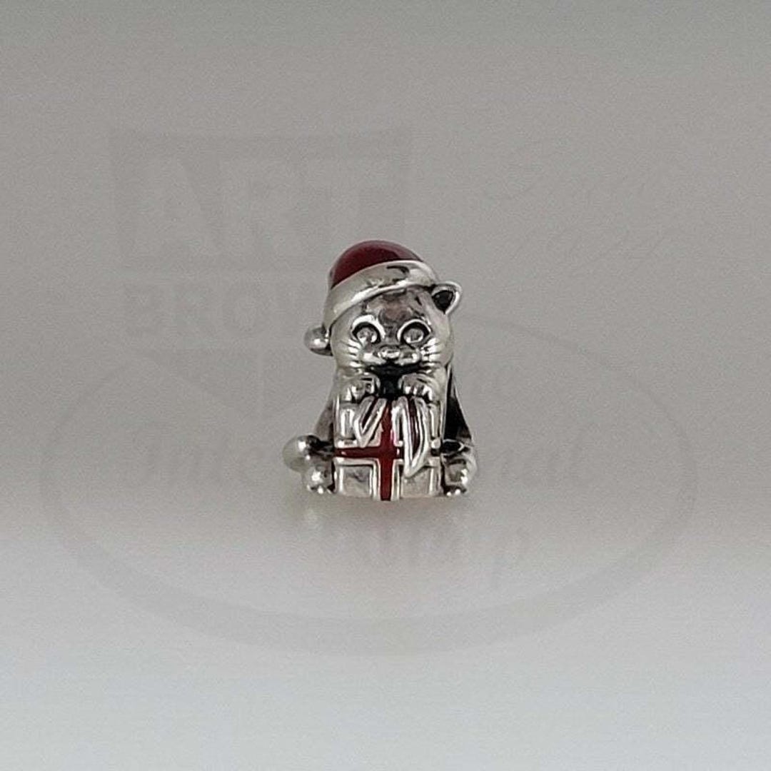 Pandora Sterling Silver Christmas Kitten Enamel Charm - Etsy