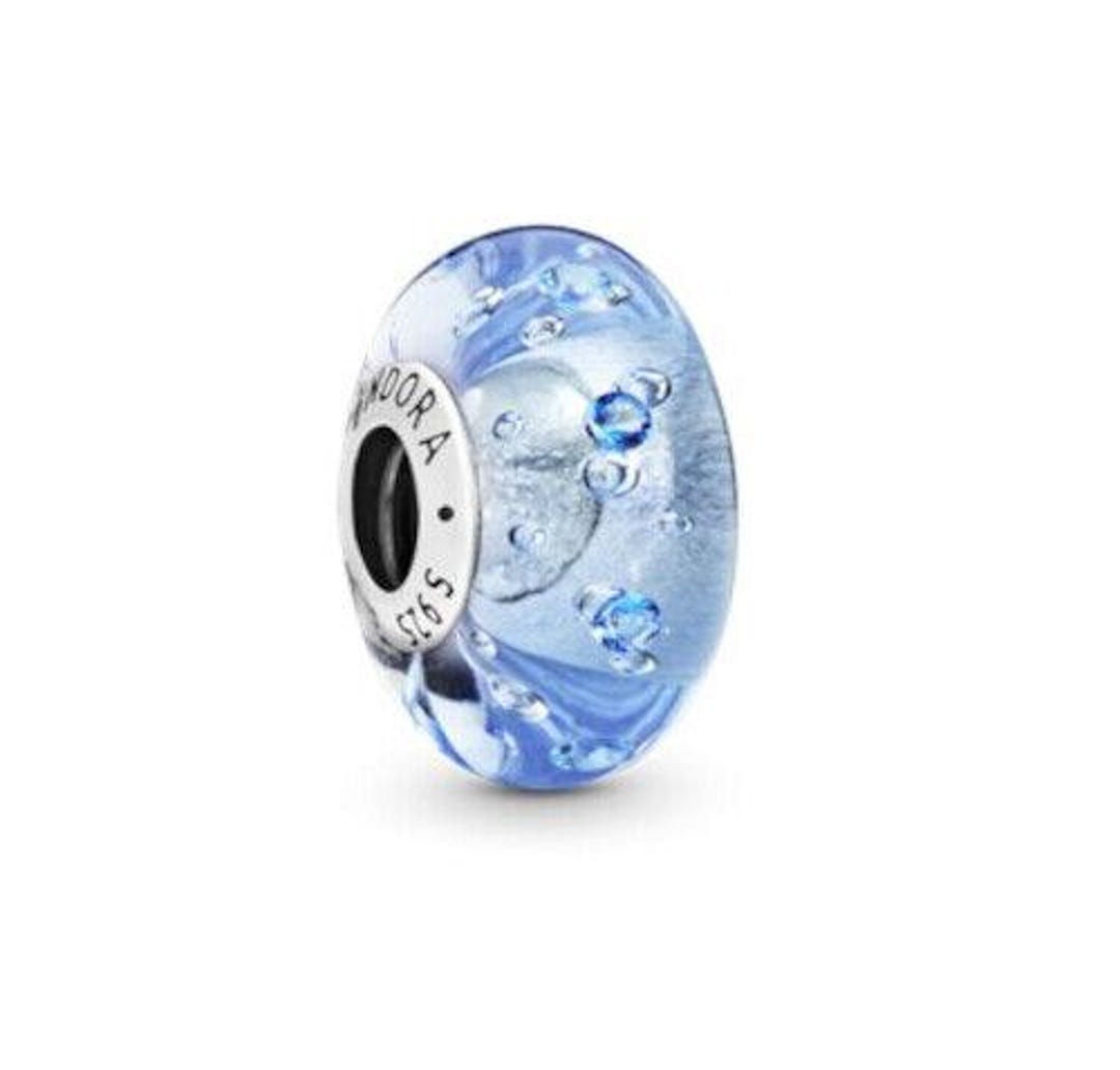 Pandora Sterling Silver Ice Drops Blue Murano Glass Charm Retired ...