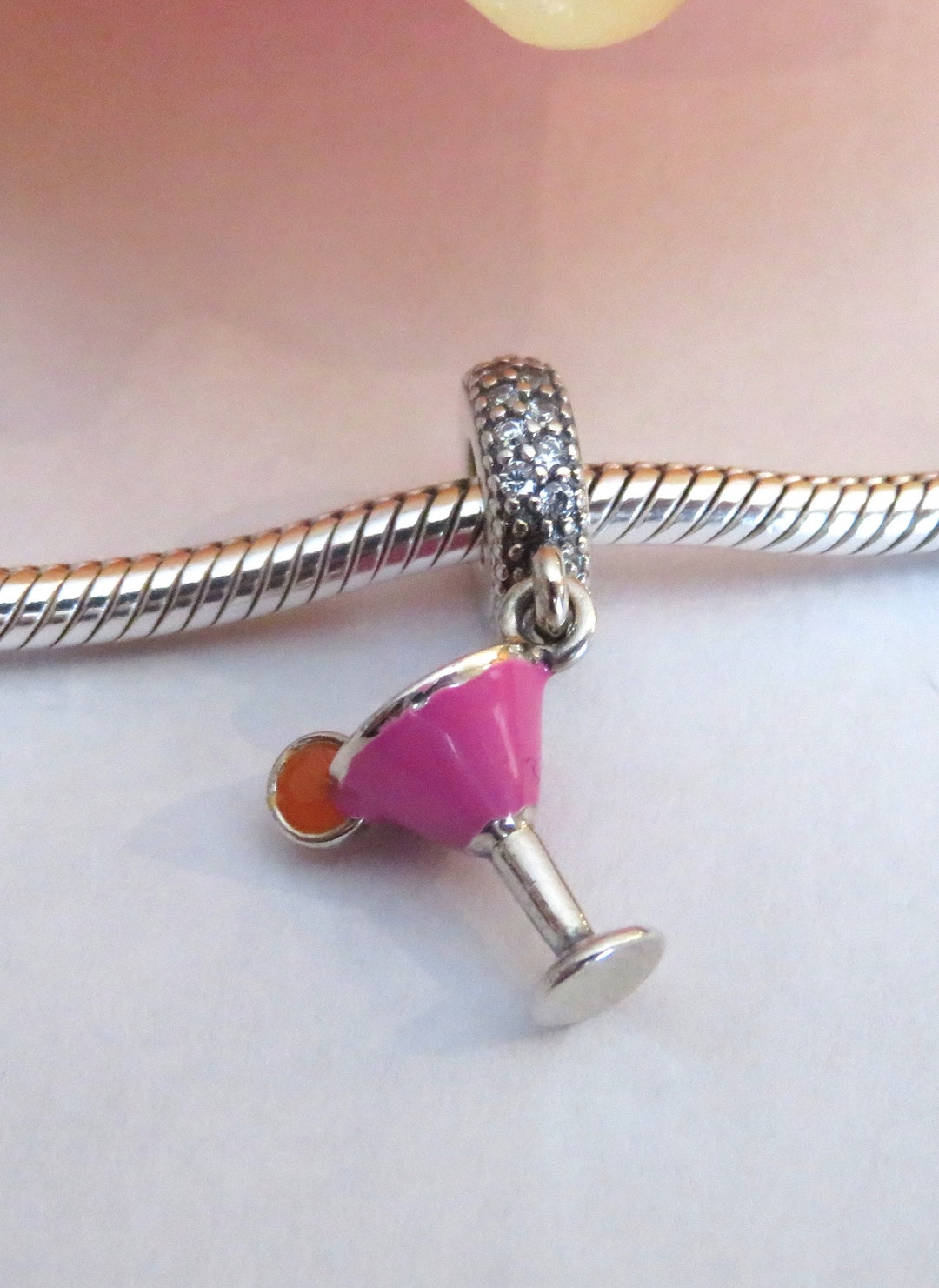 Pandora Sterling Silver Fruity Cocktail Martini Dangle Charm - Etsy