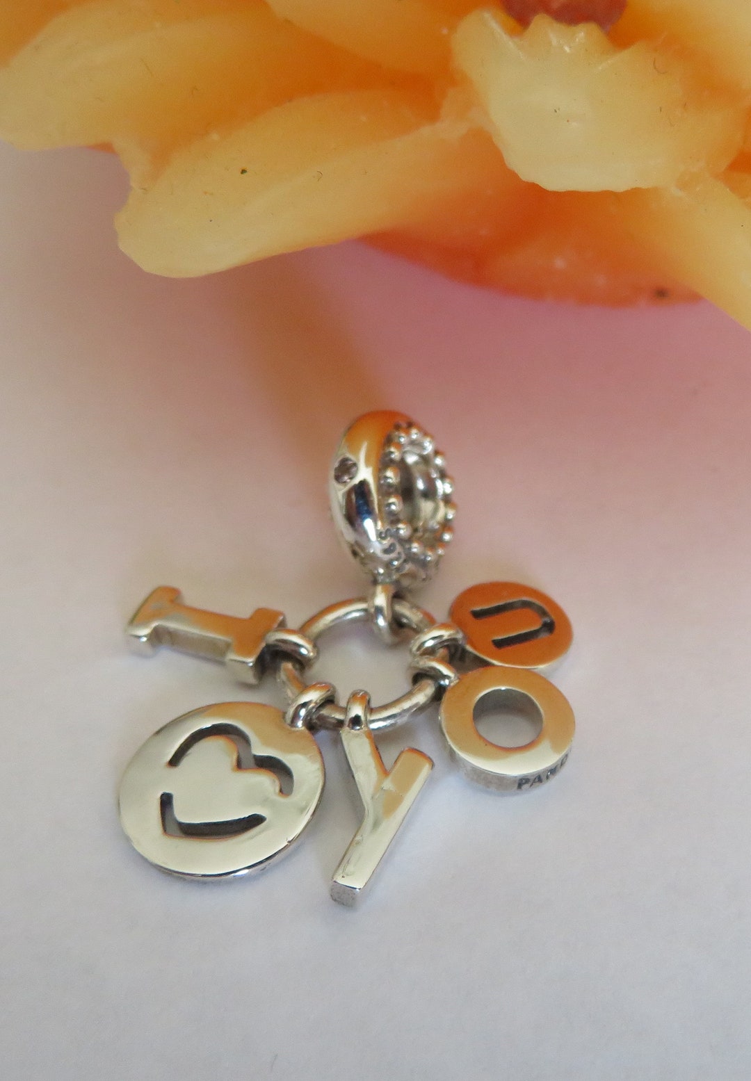 Pandora Sterling Silver I LOVE YOU Dangle Charm - Etsy