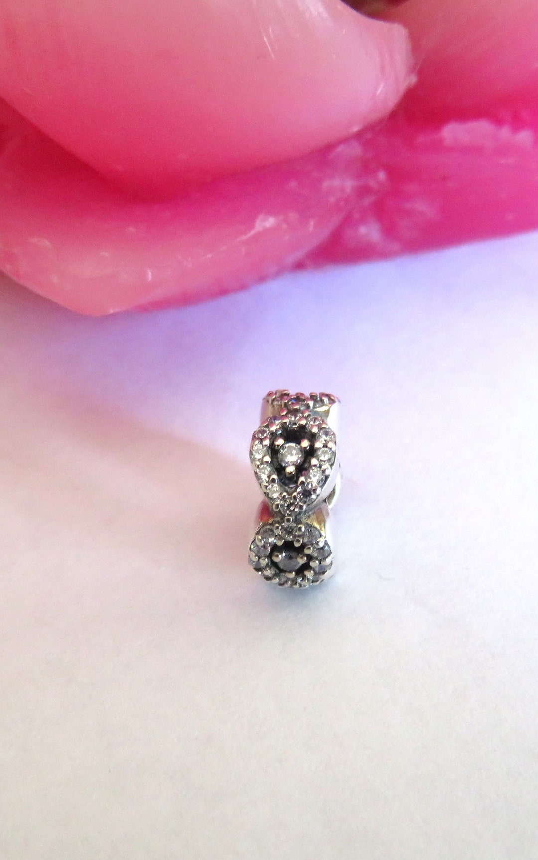 Pandora Sterling Silver Forget Me Not Purple Clear CZ Spacer Charm - Etsy