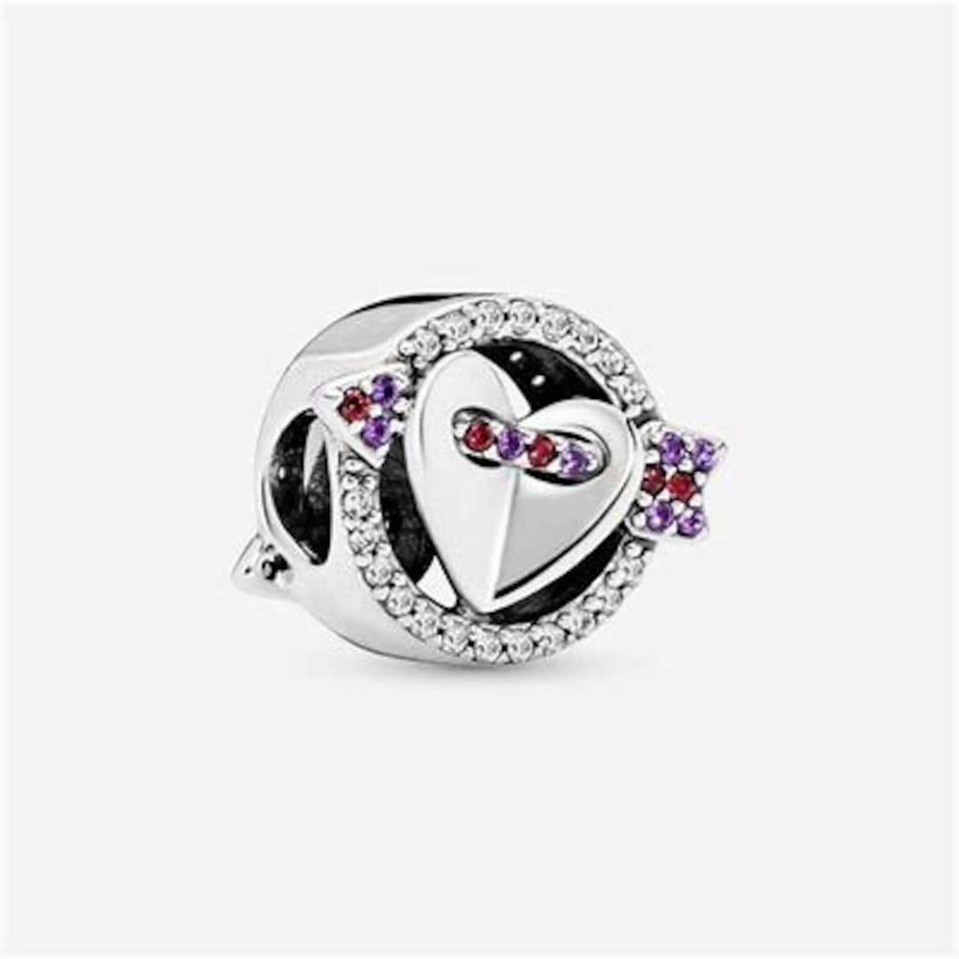 Pandora Sterling Silver Sparkling Arrow and Heart Charm - Etsy