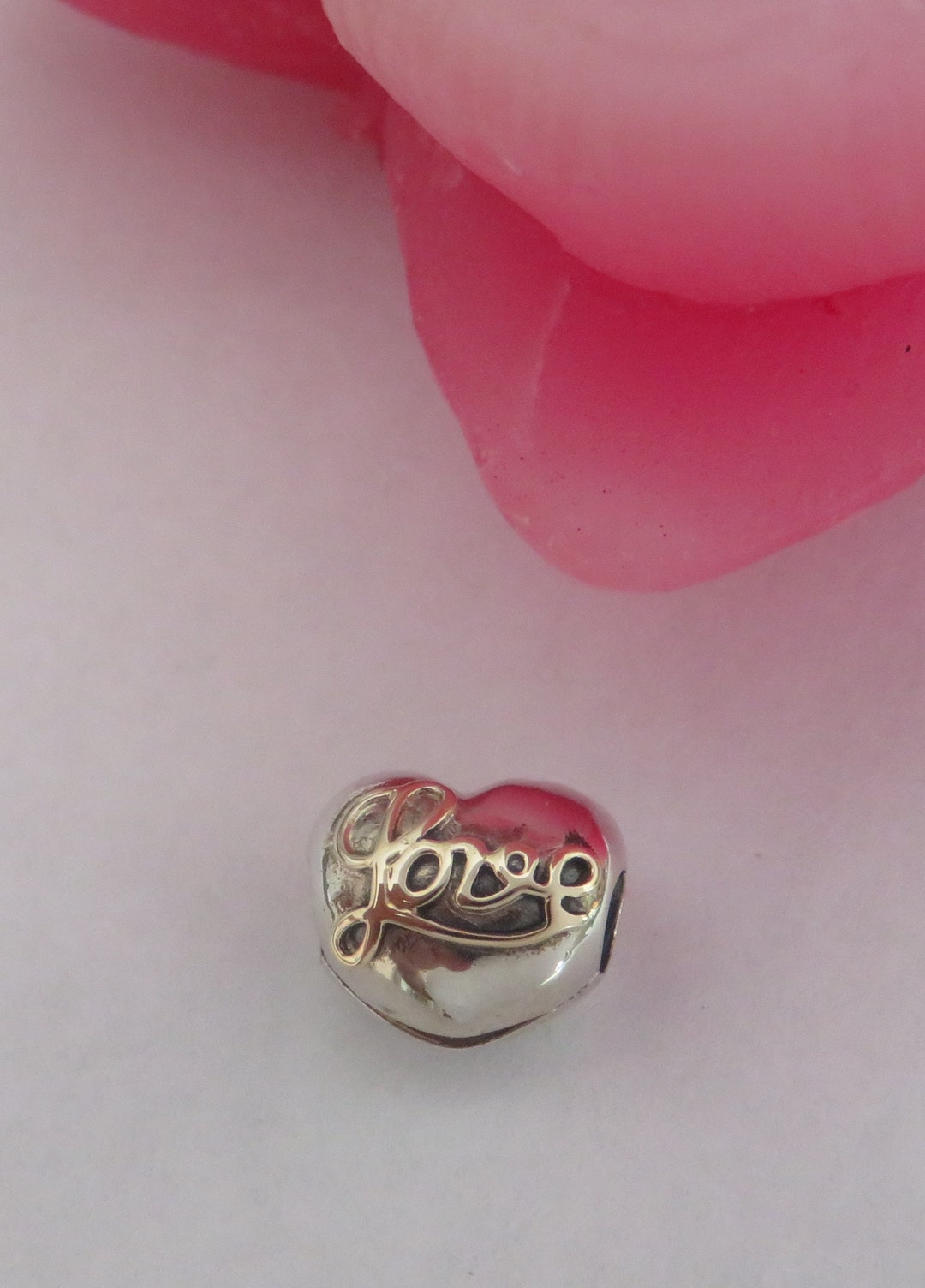 Pandora Sterling Silver 14K Gold Heart of Love Clip Charm - Etsy