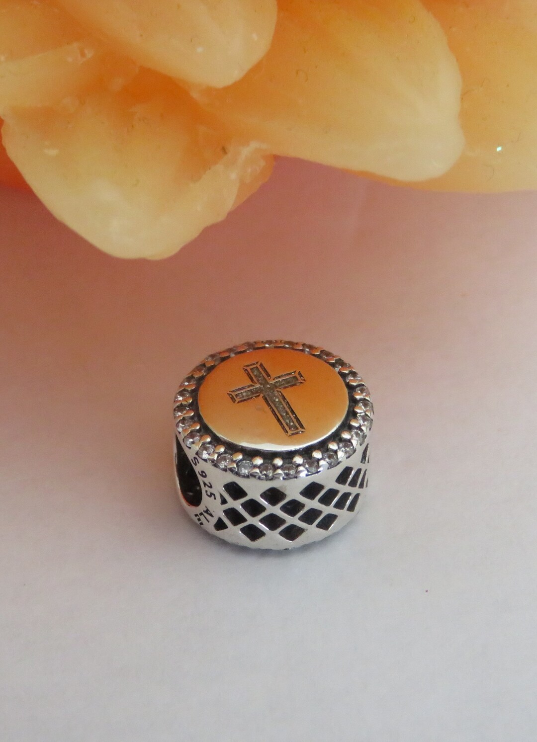 Pandora Sterling Silver Faith Cross, Clear CZ Charm - Etsy