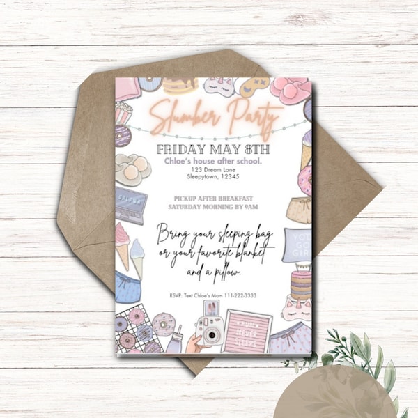 Swim Party Sleepover Invitation - Etsy