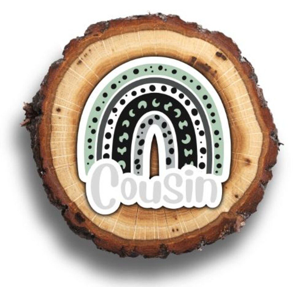 Cousin | Cousin PNG Download | Boho Rainbow Cousin Sticker Design ...