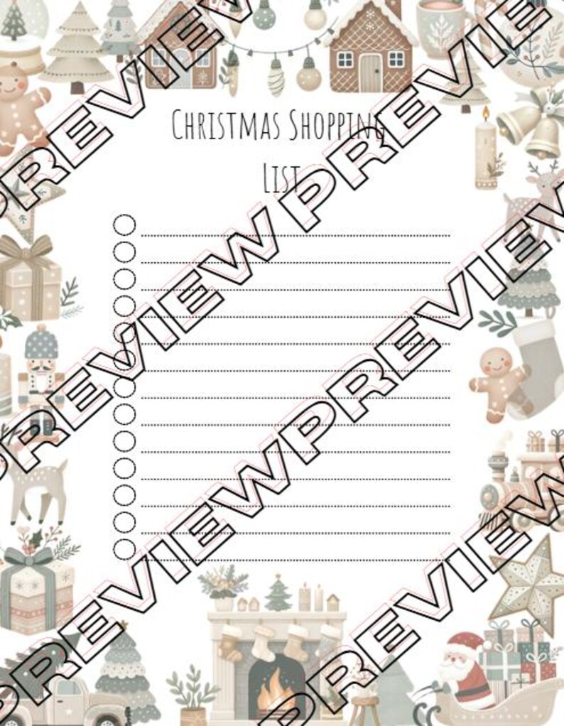 Printable Christmas Wish List, Letter to Santa, Shopping List for Kids ...
